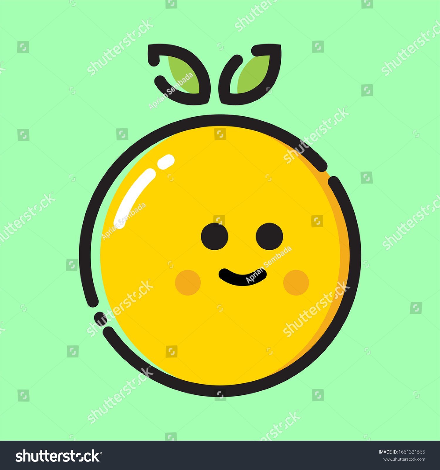 Cute Lemon Smile Illustration Vector Stock Vector (Royalty Free ...