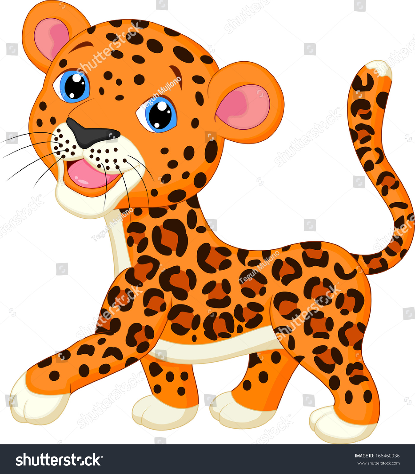 Cute Leopard Cartoon Stock Vector (Royalty Free) 166460936 | Shutterstock
