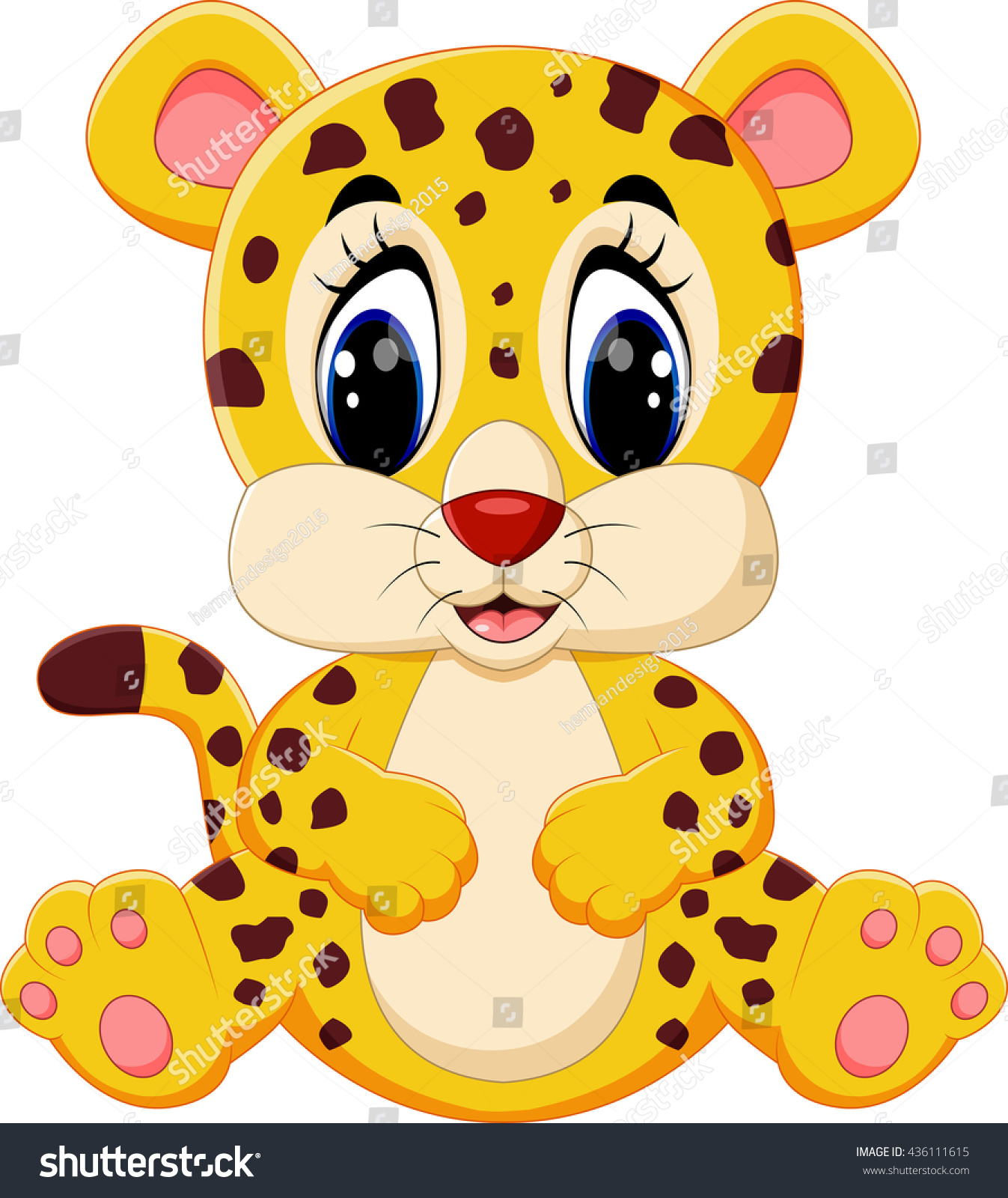 Cute Leopard Cartoon Stock Vector (Royalty Free) 436111615