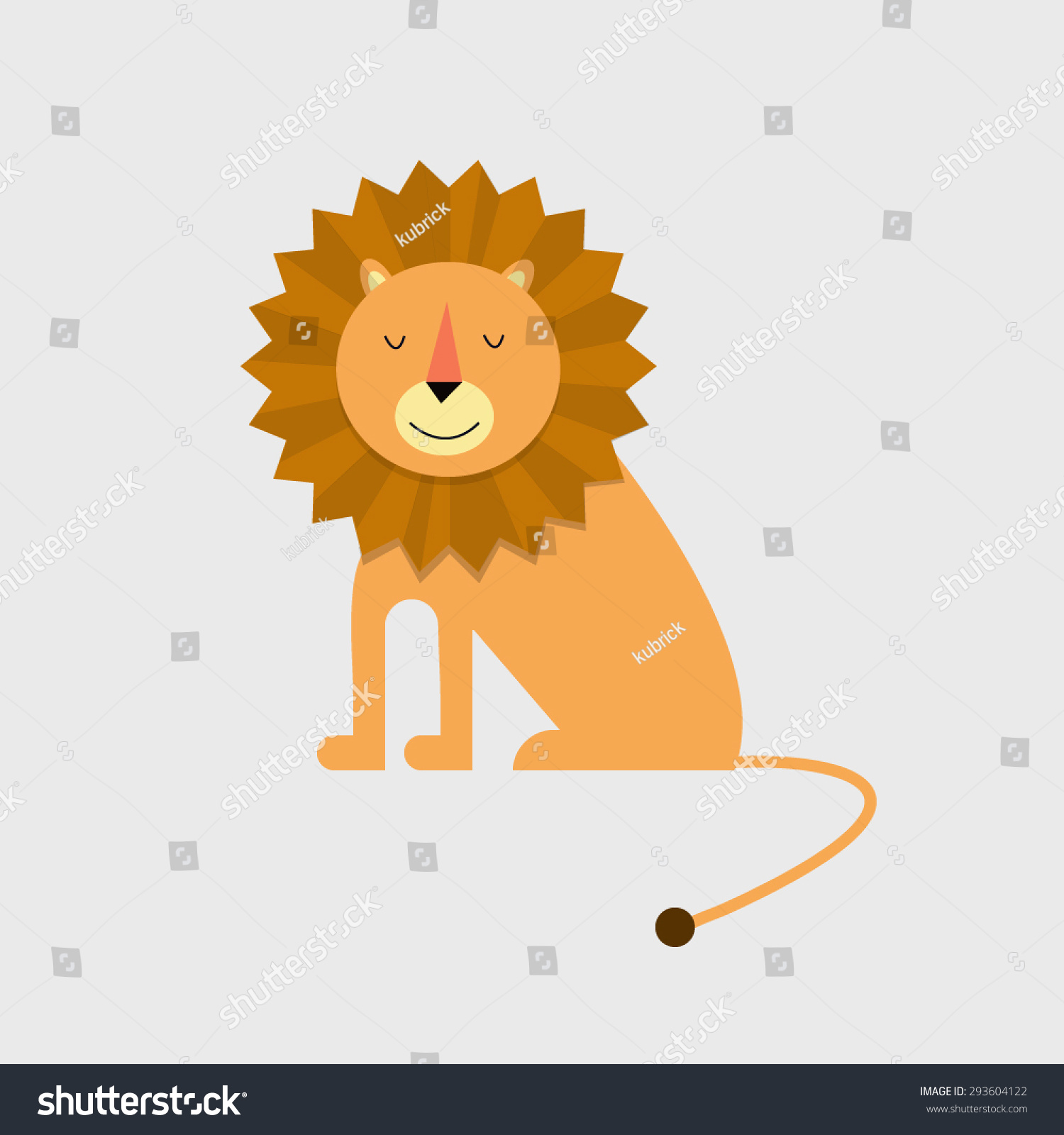 Cute Lion Illustration Vector Stock Vector (Royalty Free) 293604122 ...