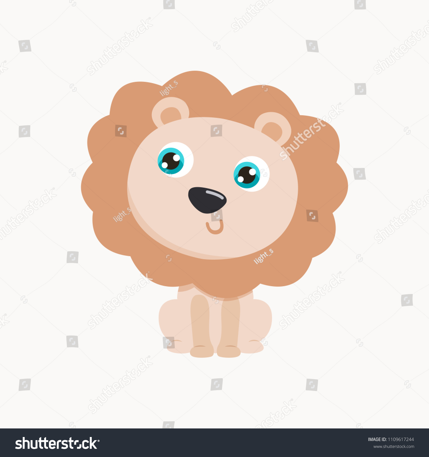 Cute Lion Vector Illustration Flat Design Stock Vector (Royalty Free ...