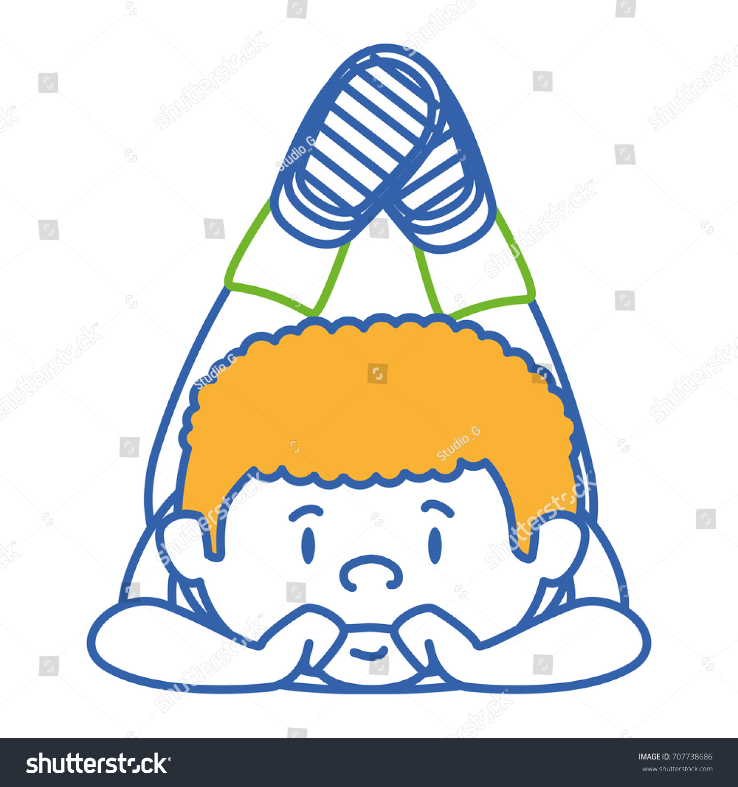 Cute Little Boy Lying Character Stock Vector (Royalty Free) 707738686 ...