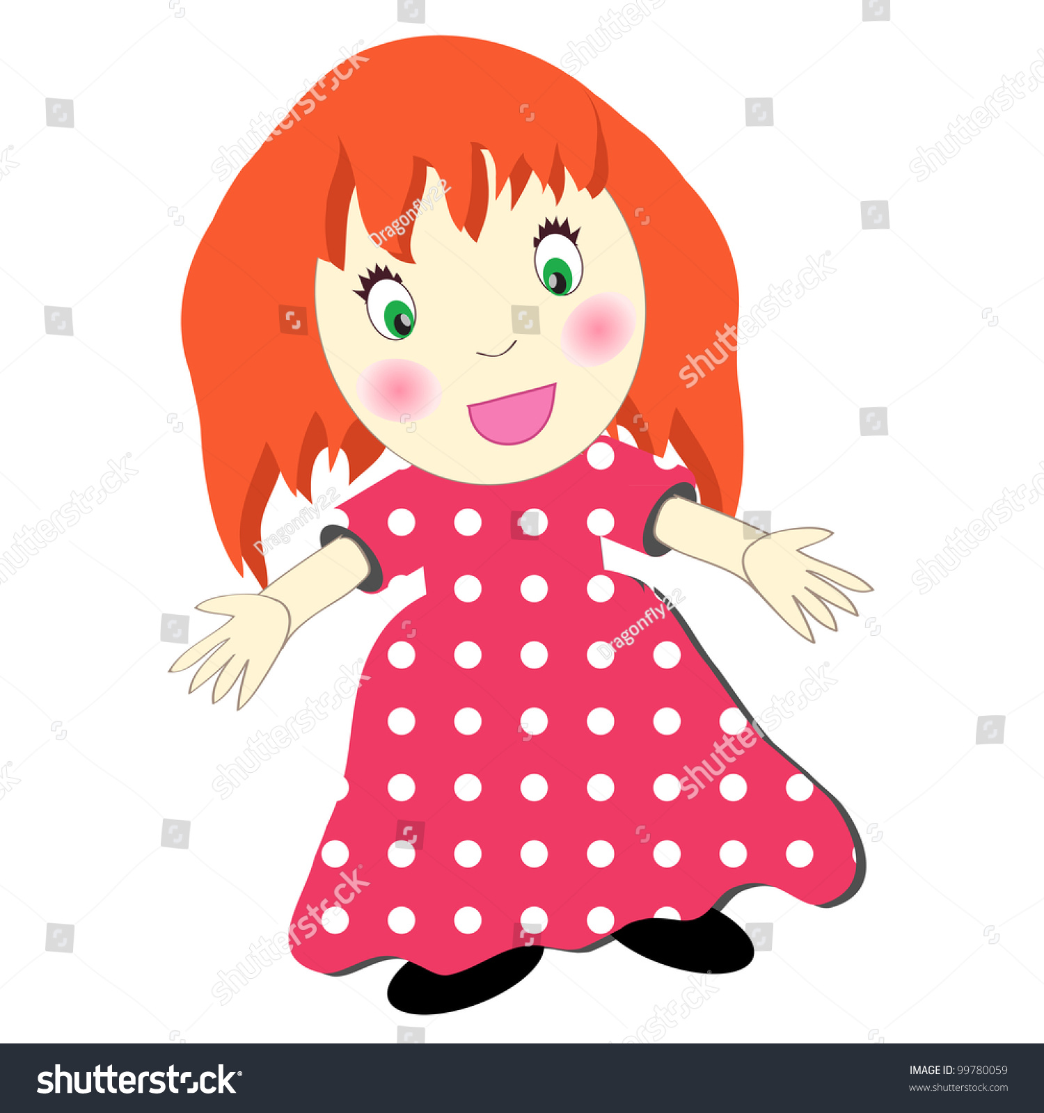 Cute Little Girl Vector Version Stock Vector (Royalty Free) 99780059 ...
