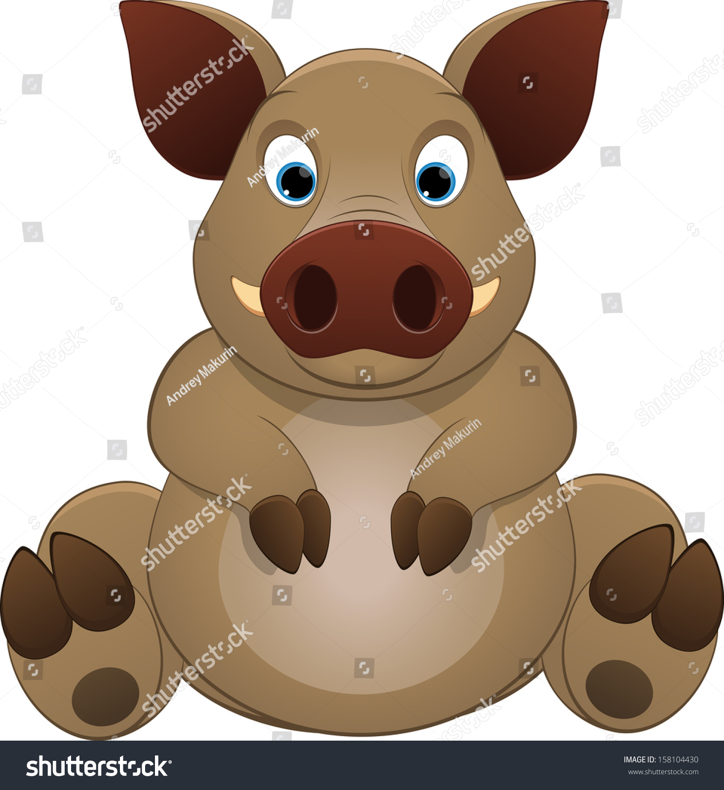Cute Little Hog Stock Vector (Royalty Free) 158104430 | Shutterstock