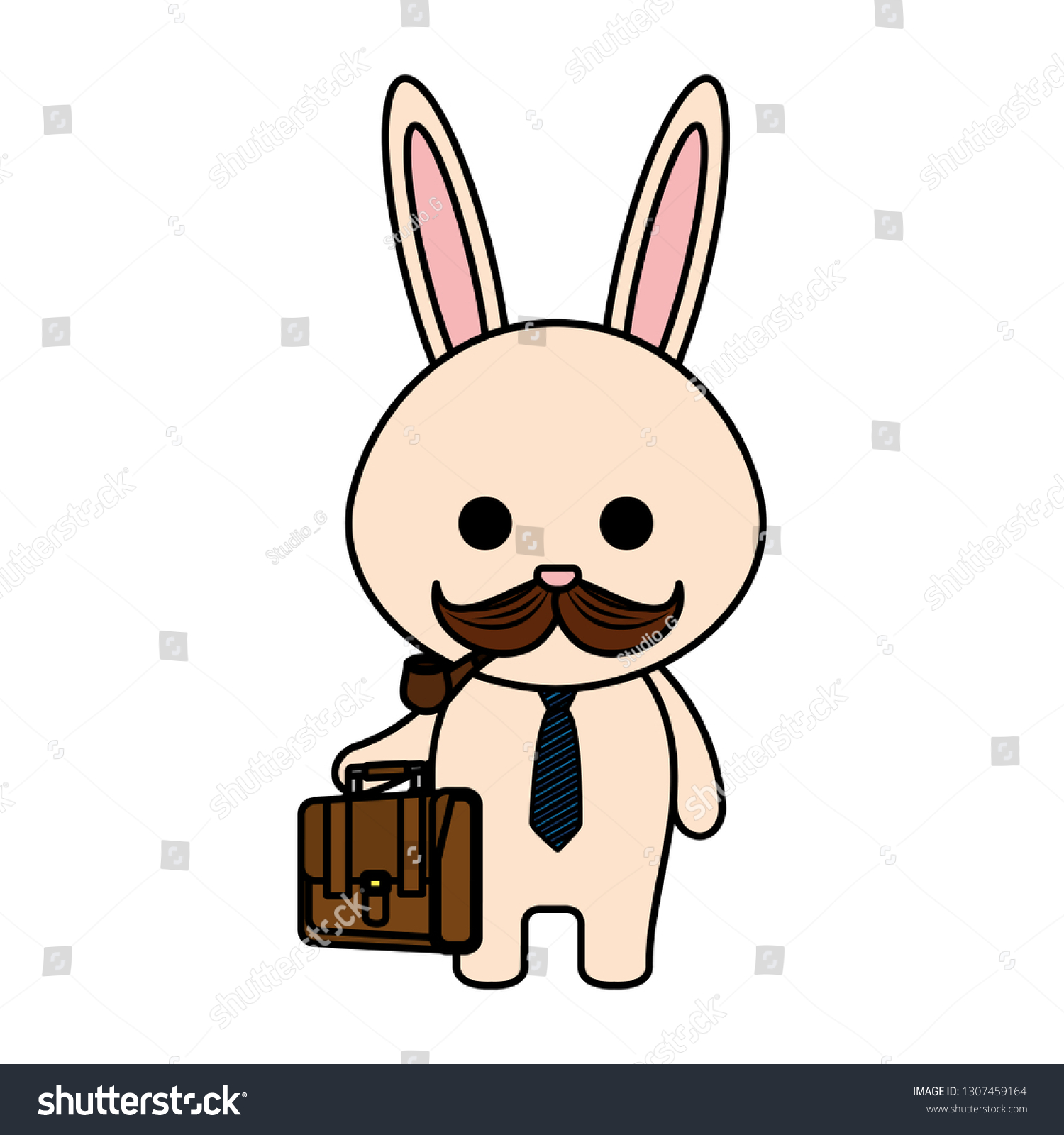 Cute Little Rabbit Character Stock Vector (Royalty Free) 1307459164 ...
