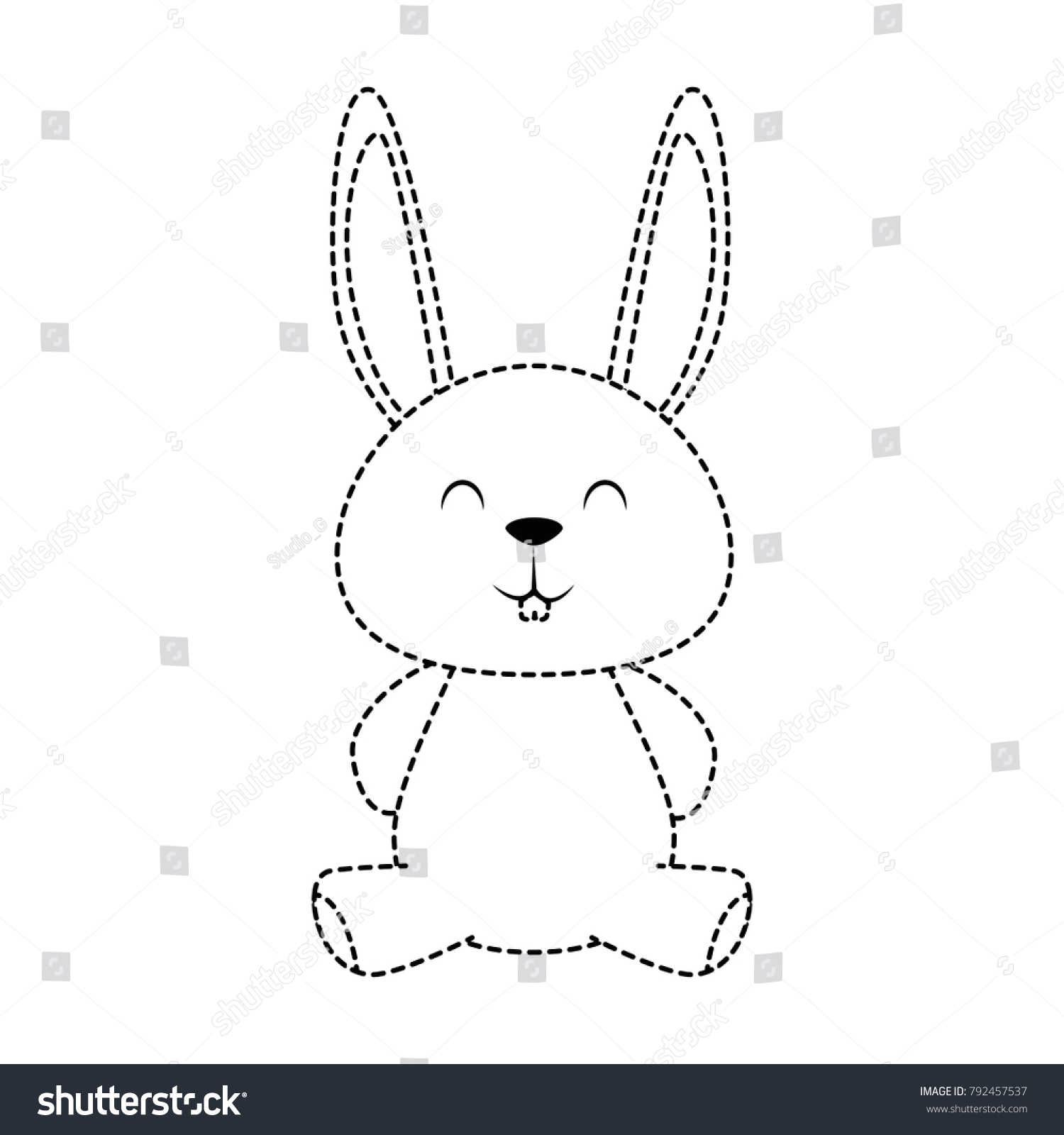 Cute Little Rabbit Icon Stock Vector (Royalty Free) 792457537 ...