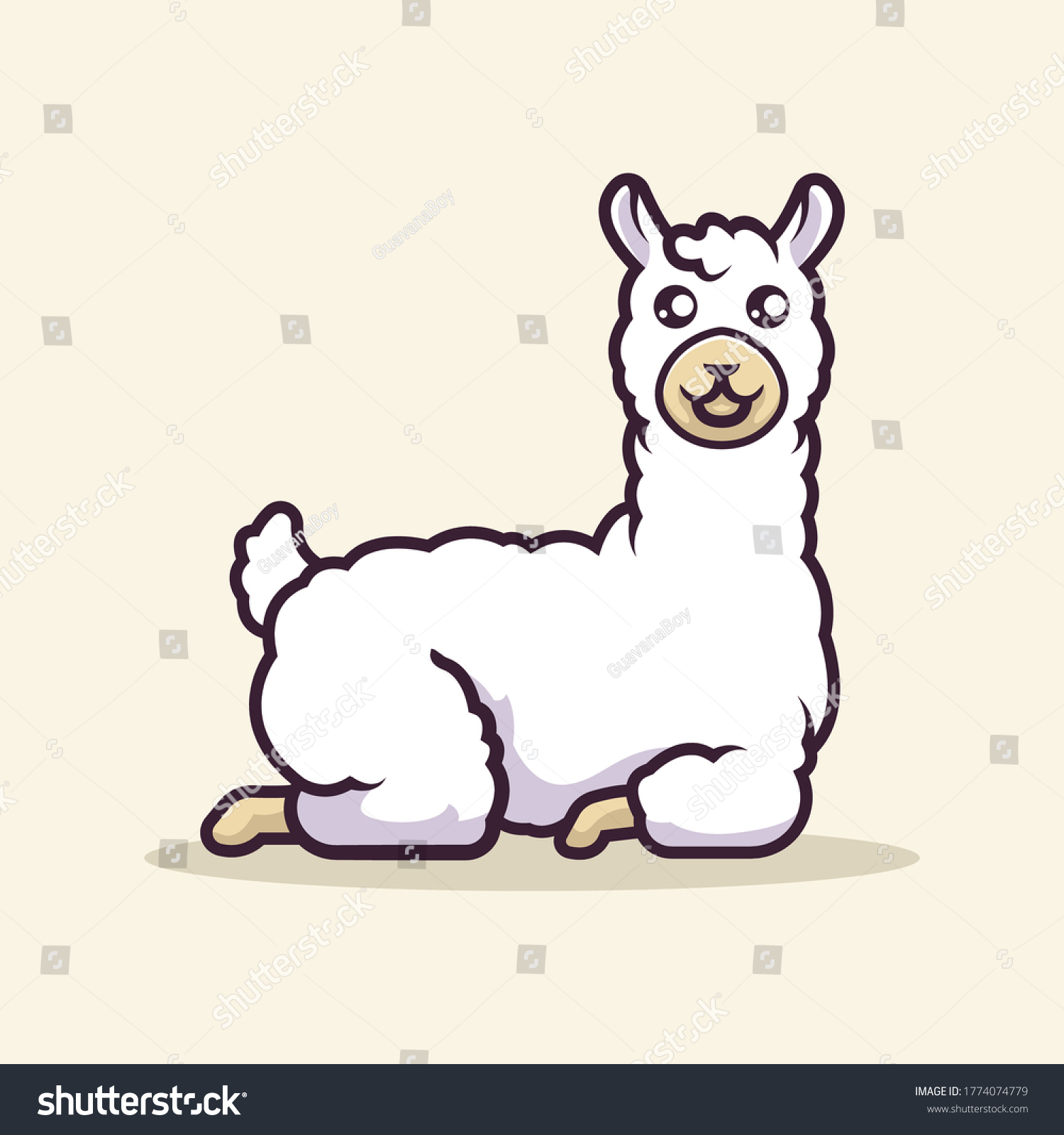 Cute Llama Mascot Vector Illustration Stock Vector (Royalty Free ...