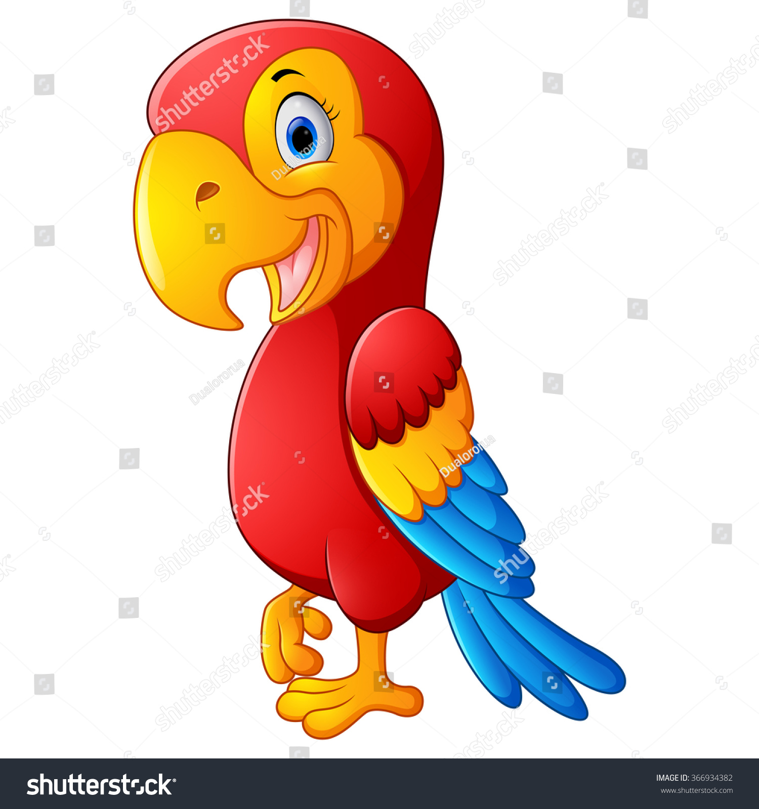 Cute Macaw Bird Cartoon Posing: เวกเตอร์สต็อก (ปลอดค่าลิขสิทธิ์ ...
