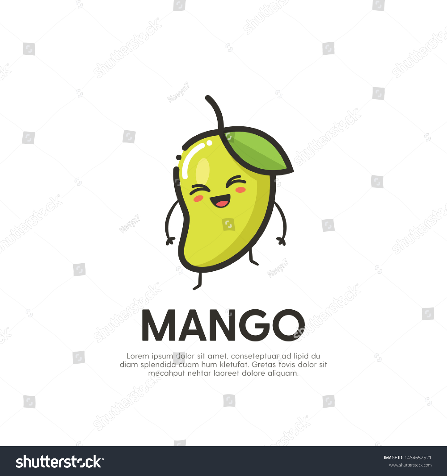 Cute Mango Mascot Logo Design Vector: Vector có sẵn (miễn phí bản quyền ...