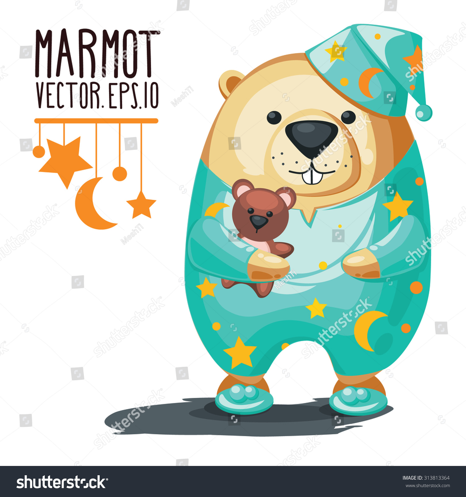 Cute Marmot Vector Illustration Stock Vector (Royalty Free) 313813364