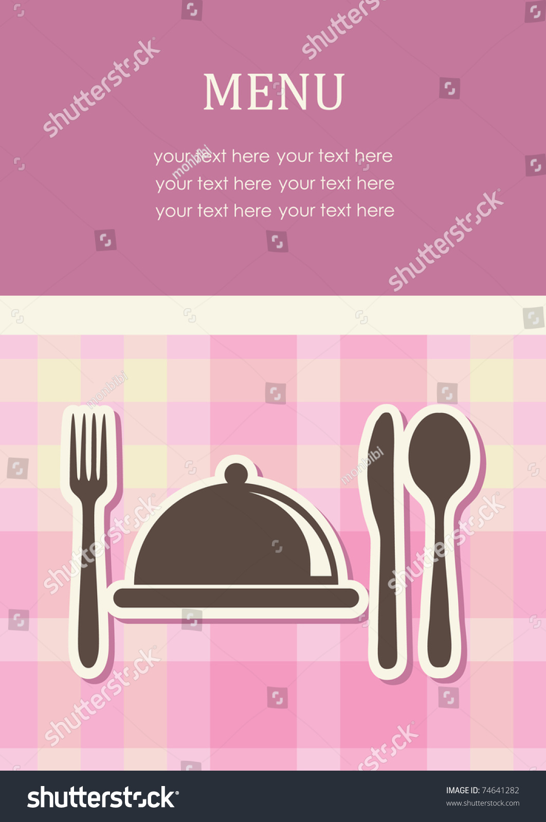 Cute Menu Card Vector Illustration Stock Vector (Royalty Free) 74641282