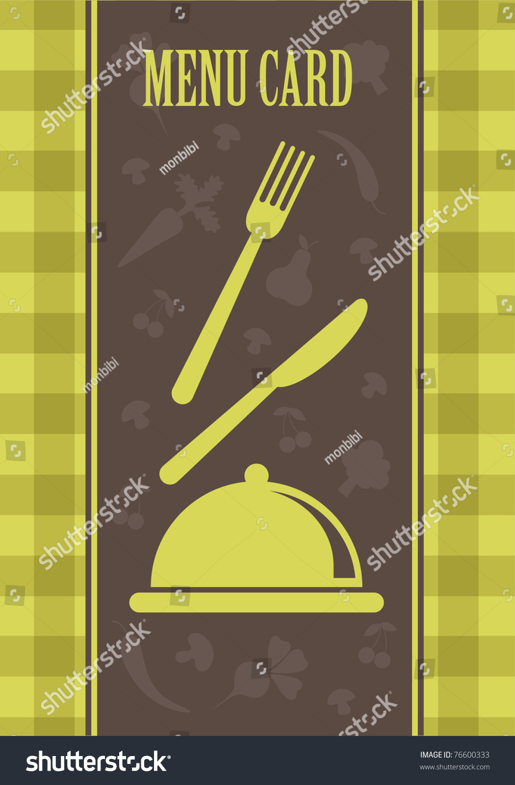 Cute Menu Card Vector Illustration Stock Vector (Royalty Free) 76600333