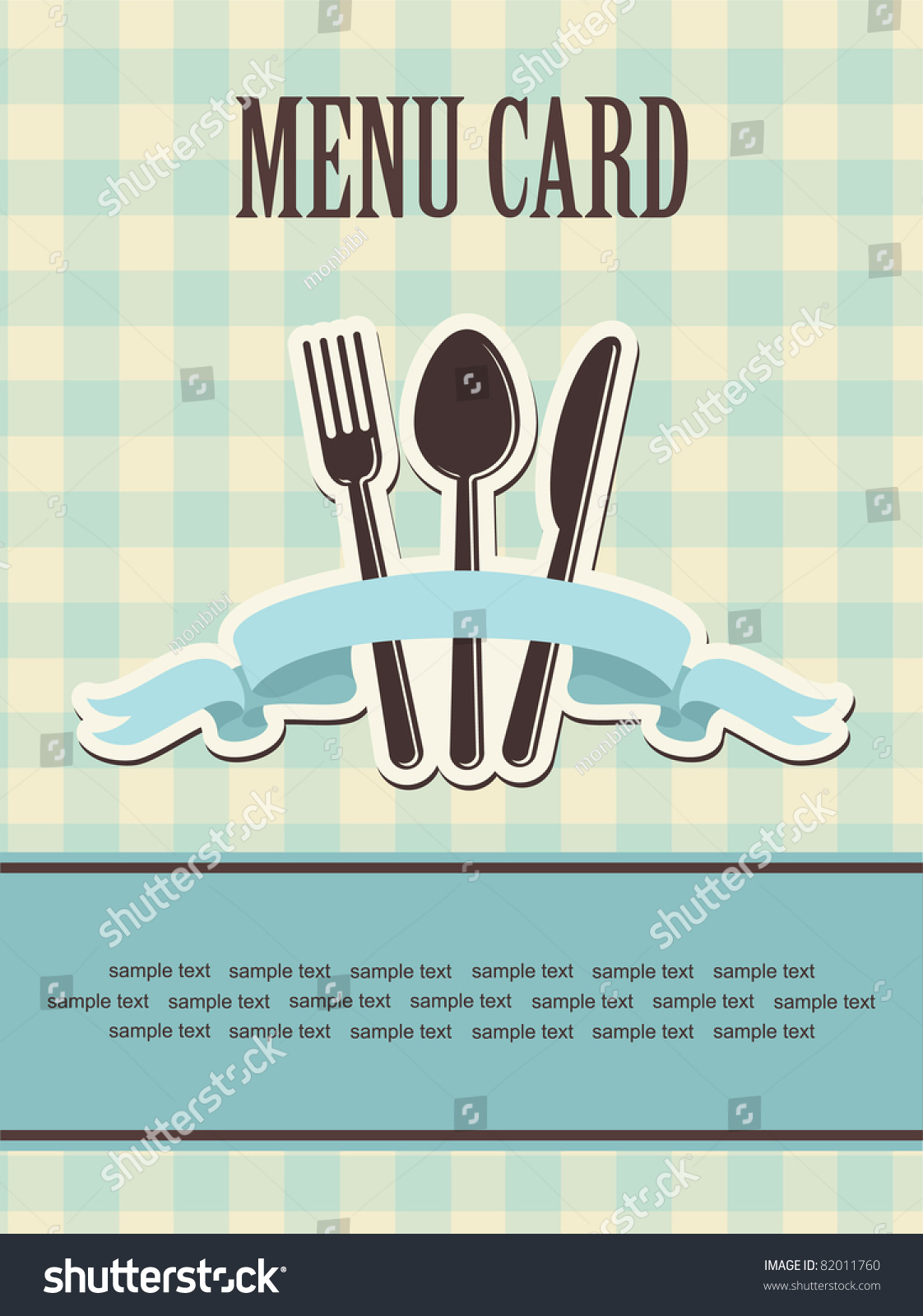 Cute Menu Card Vector Illustration: vector de stock (libre de regalías ...