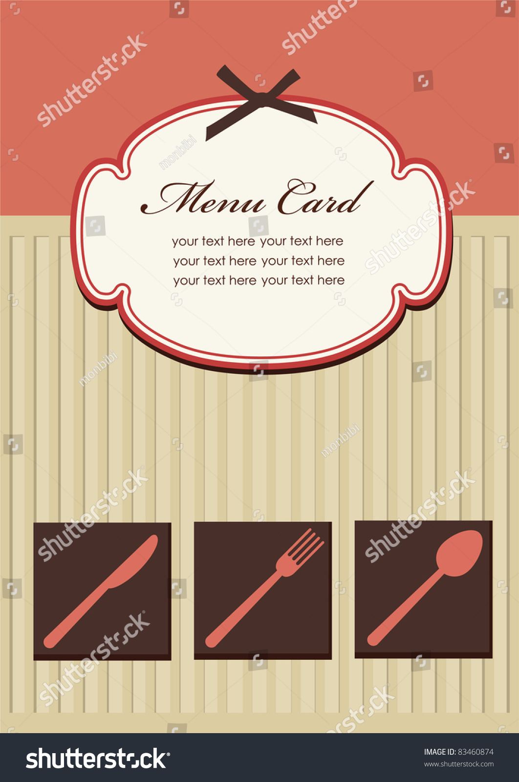 Cute Menu Card Vector Illustration Stock Vector (Royalty Free) 83460874