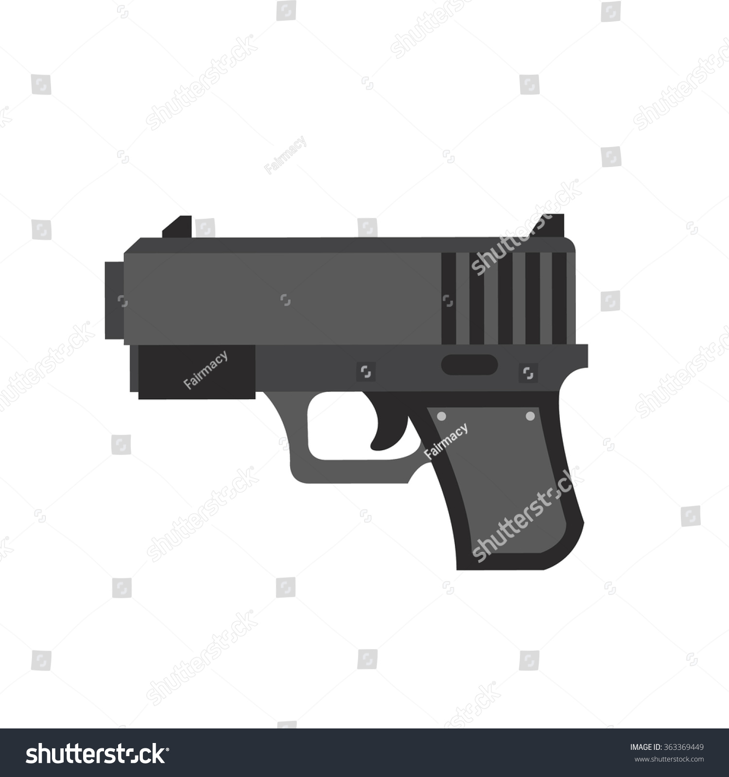 Cute Mini Hand Gun Cartoon Vector - 363369449 : Shutterstock
