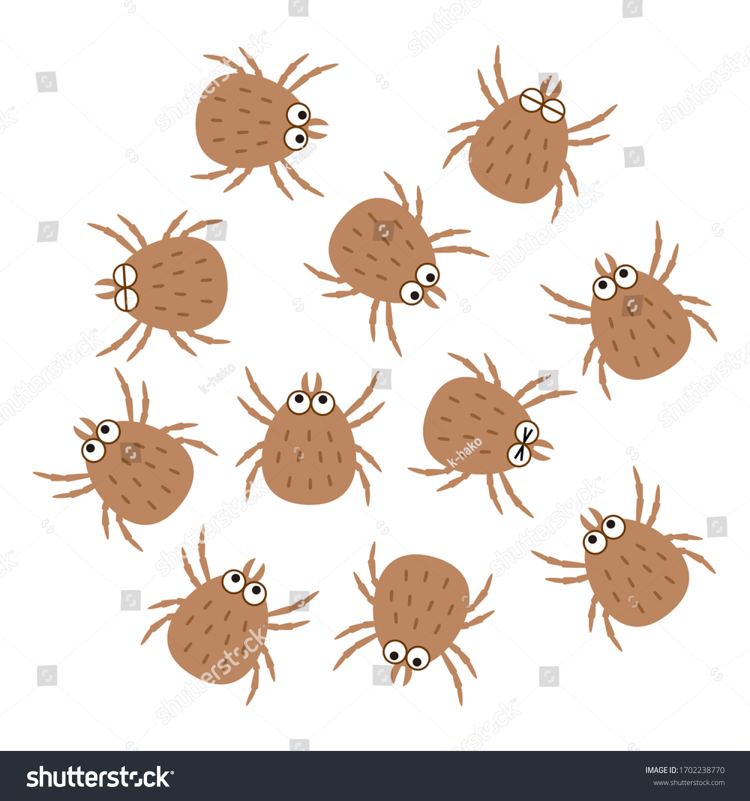 Cute Mite Group Vector Illustration Stock Vector (Royalty Free) 1702238770