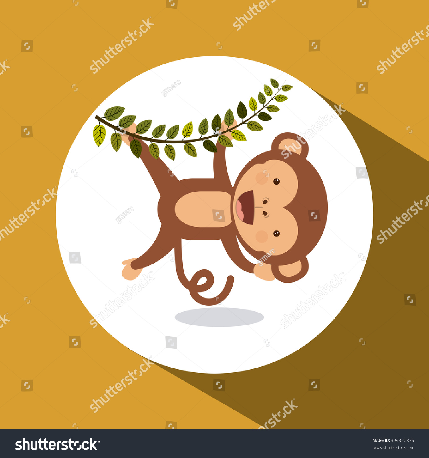 Cute Monkey Design Stock Vector (Royalty Free) 399320839