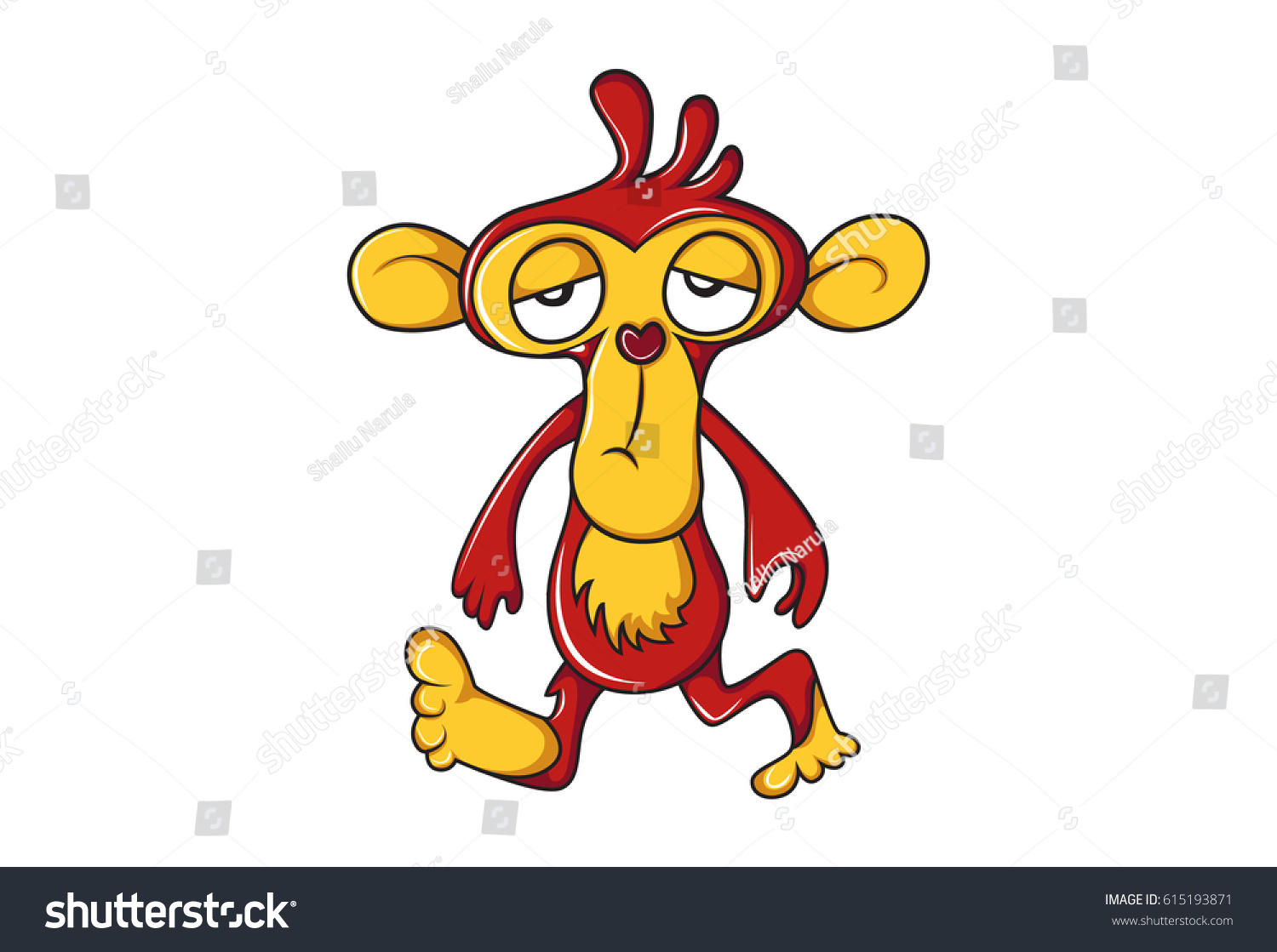 Cute Monkey Sick Vector Illustration Isolated: เวกเตอร์สต็อก (ปลอดค่า ...