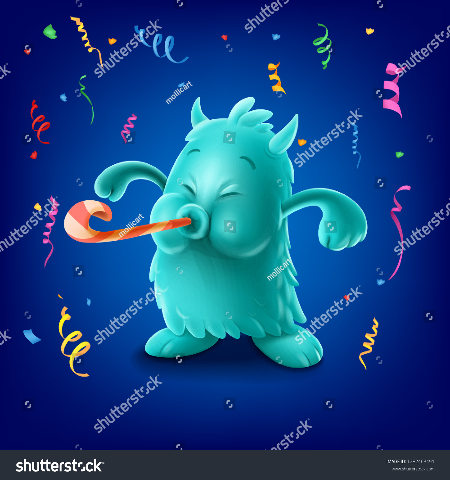 Cute Monster Banner Stock Vector (Royalty Free) 1282463491