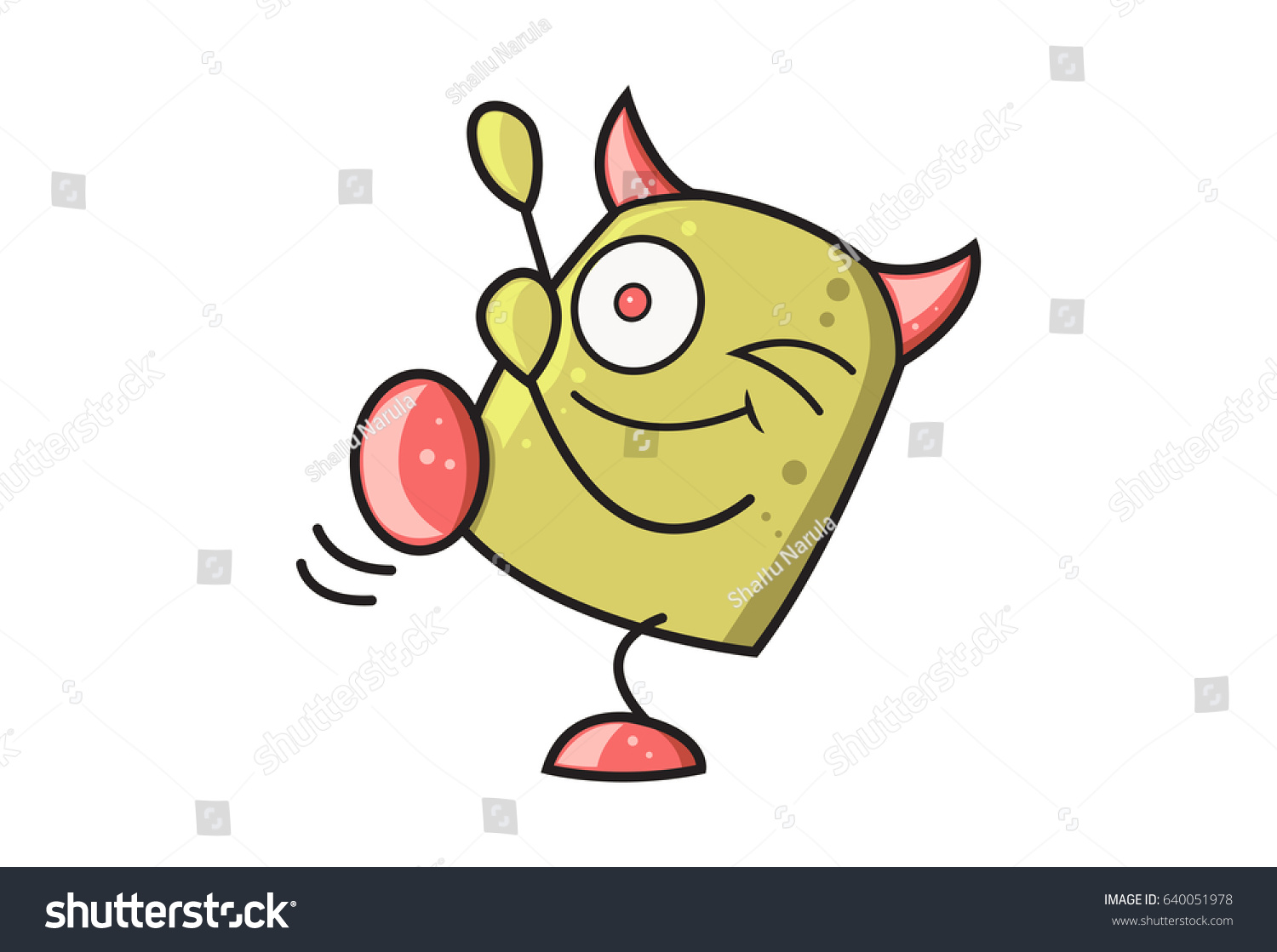 Cute Monster Dancing Vector Illustration Isolated: vector de stock ...