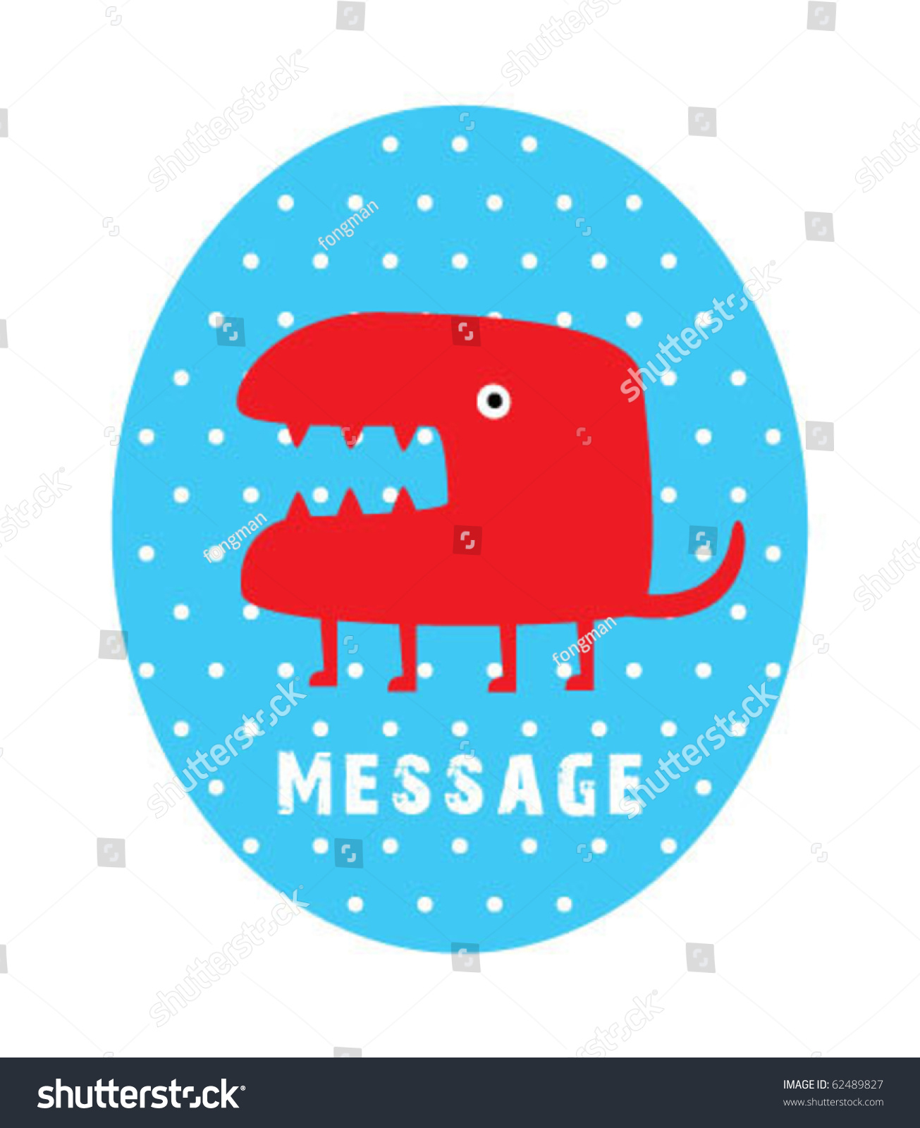 Cute Monster Doodle Message Stock Vector (Royalty Free) 62489827 ...