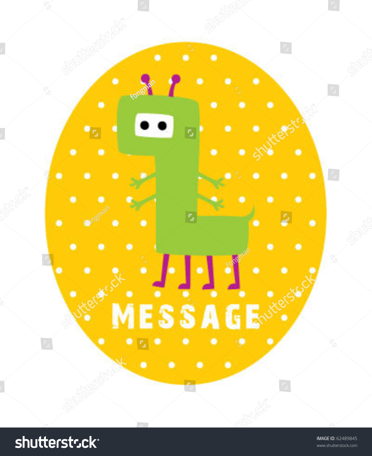 Cute Monster Doodle Message Stock Vector (Royalty Free) 62489845 ...