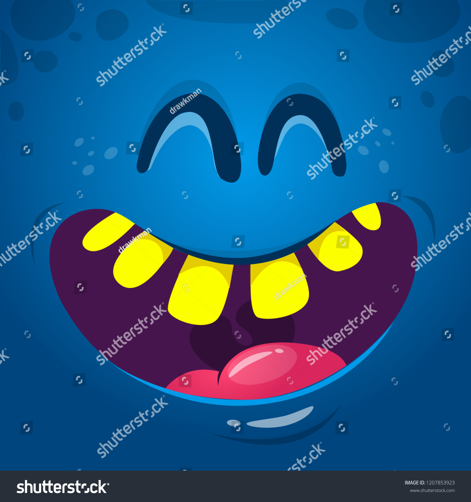 Cute Monster Face Square Avatar Vector: เวกเตอร์สต็อก (ปลอดค่าลิขสิทธิ์ ...