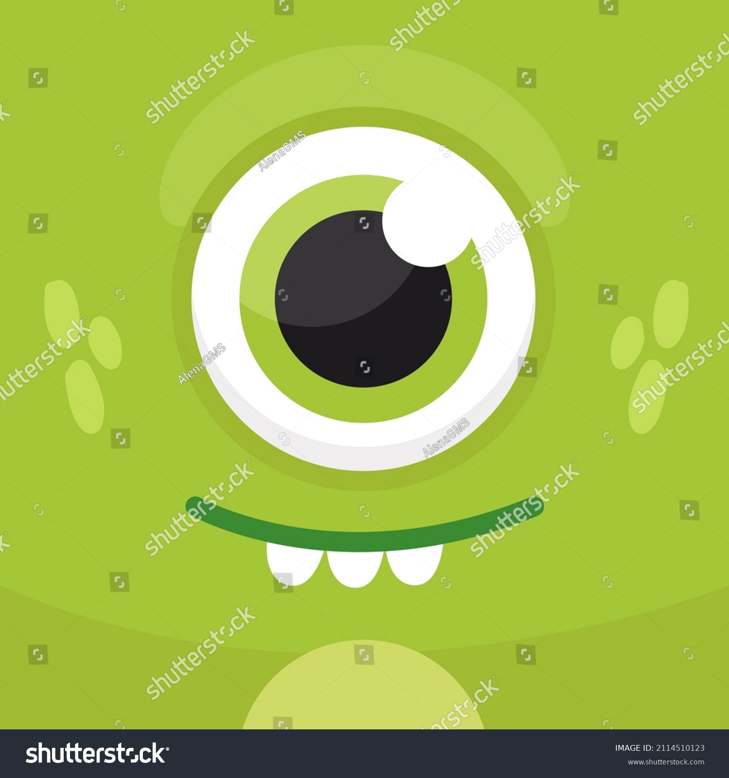 Cute Monster Face Vector Illustration Stock Vector (Royalty Free ...