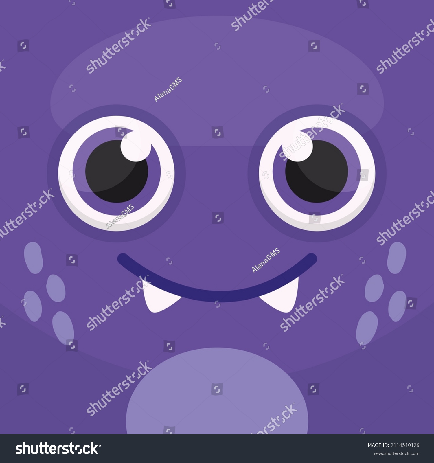 Cute Monster Face Vector Illustration Stock Vector (Royalty Free ...