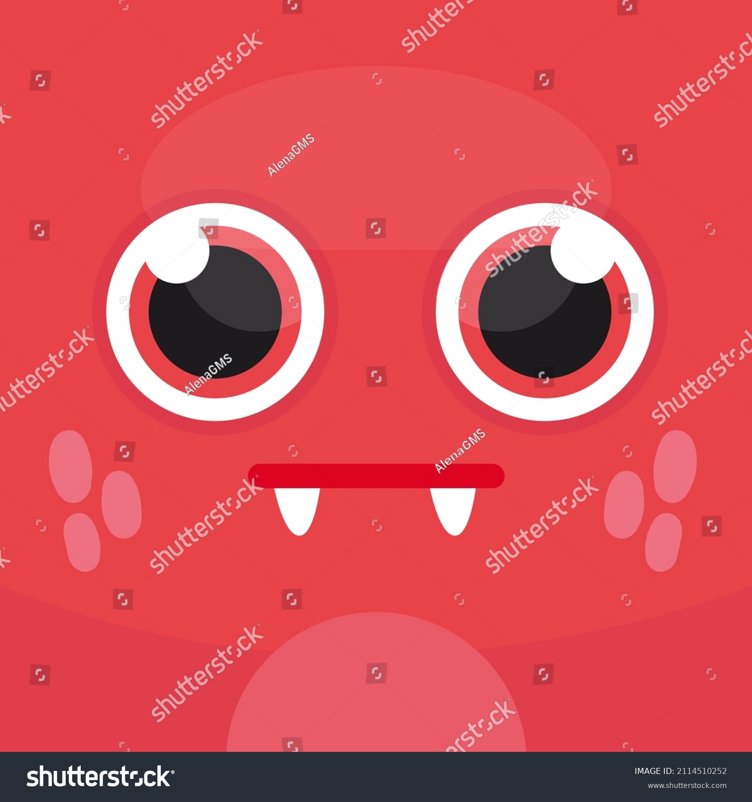Cute Monster Face Vector Illustration Stock Vector (Royalty Free ...