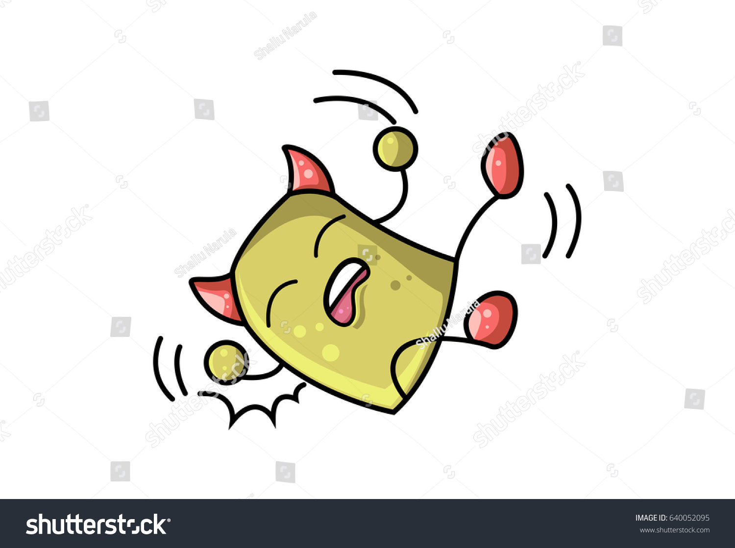 Cute Monster Falling Down Vector Illustration Stock Vector (Royalty ...