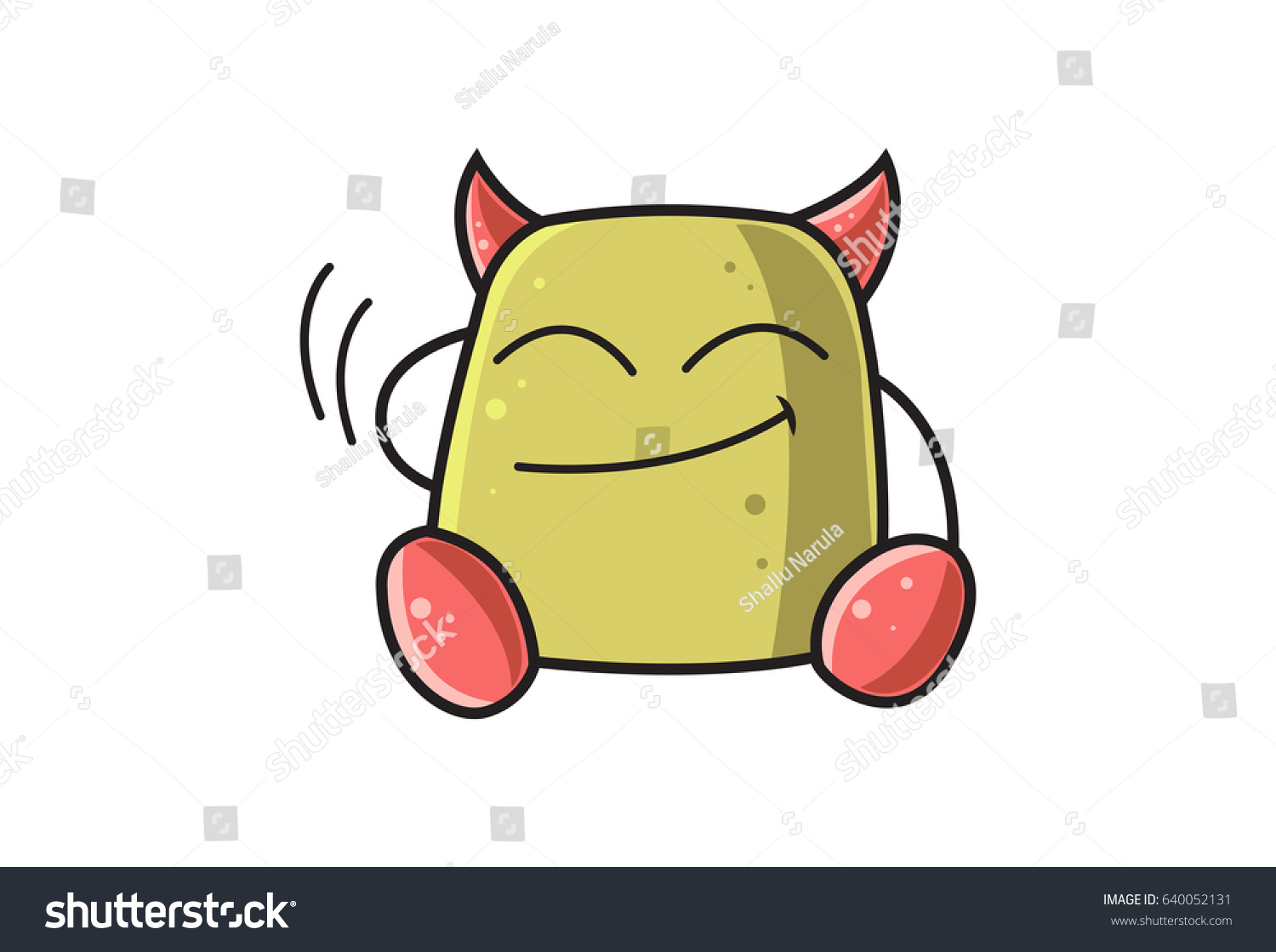 Cute Monster Smiling Vector Illustration Isolated Stock Vector (Royalty ...