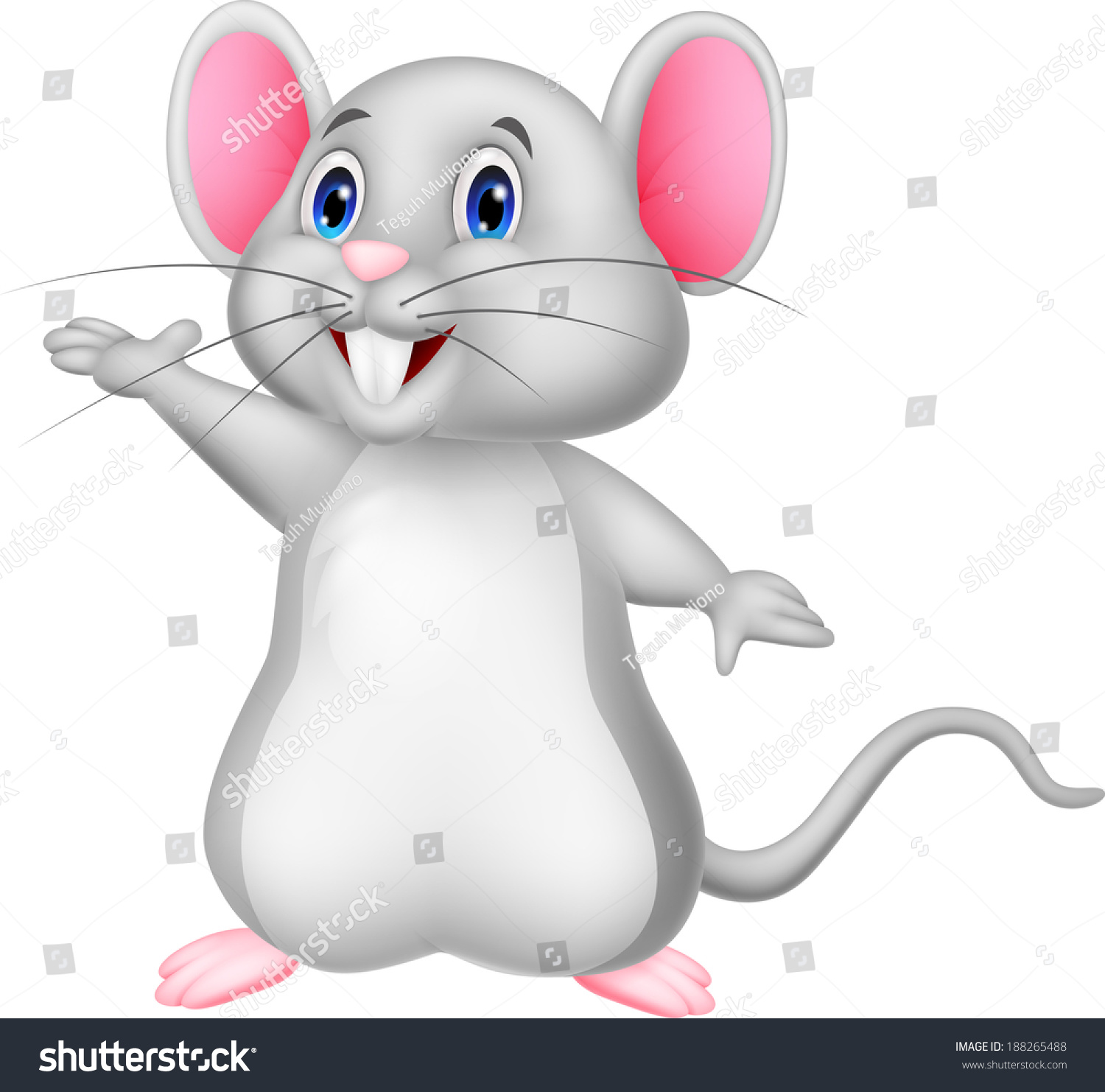 Cute Mouse Cartoon Waving Stock Vector 188265488 - Shutterstock