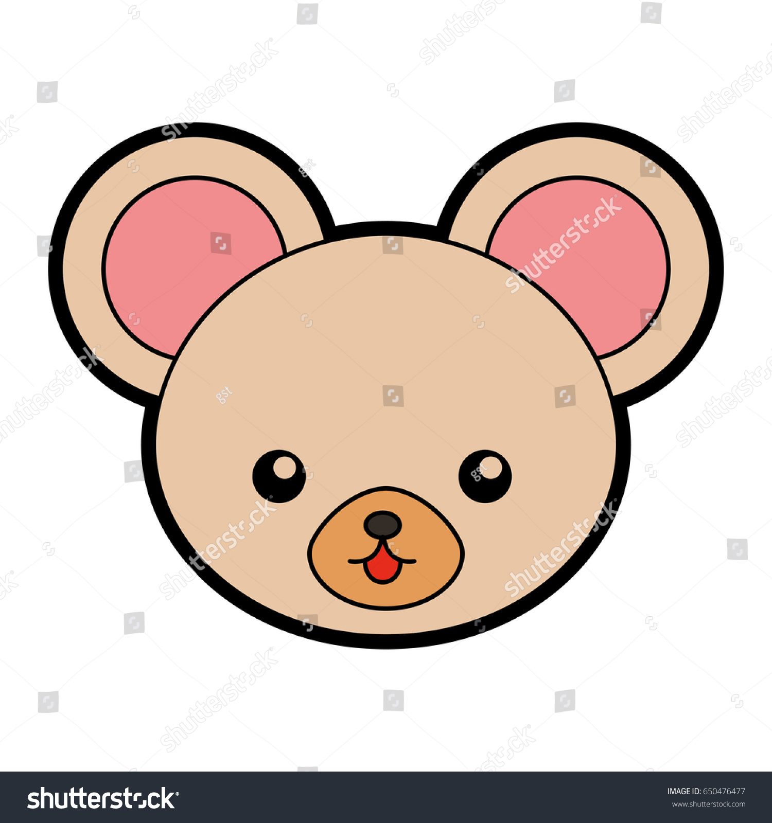 Cute Mouse Face Cartoon Stock Vector (Royalty Free) 650476477