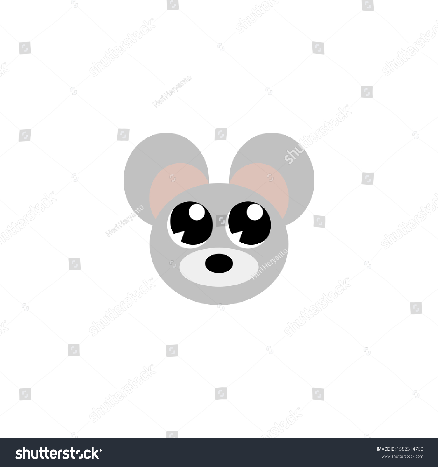 Cute Mouse Face Vector Illustration Mouse Stock Vector (Royalty Free ...