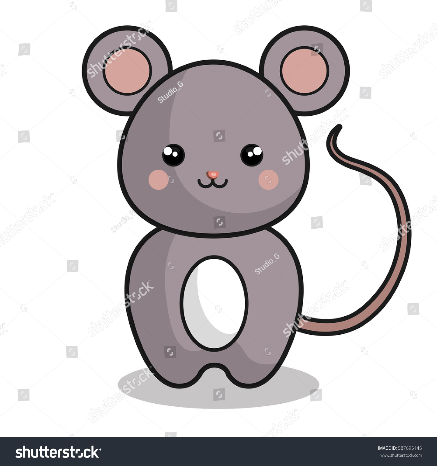 Cute Mouse Kawaii Style Stock Vector (Royalty Free) 587695145 ...