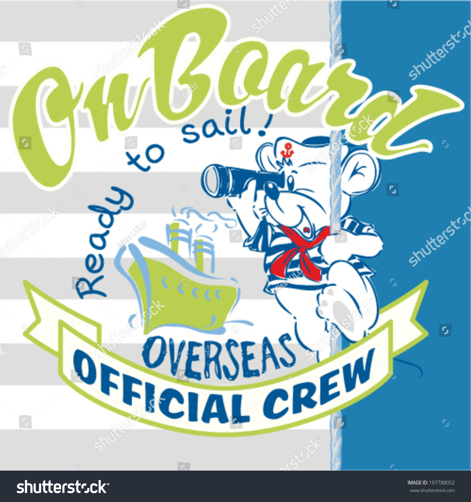 Cute Mouse Sailor Stock Vector (Royalty Free) 197788052