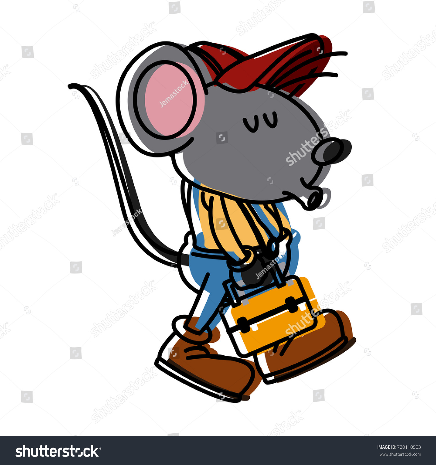 Cute Mouse Worker Cartoon Stock Vector (Royalty Free) 720110503 ...