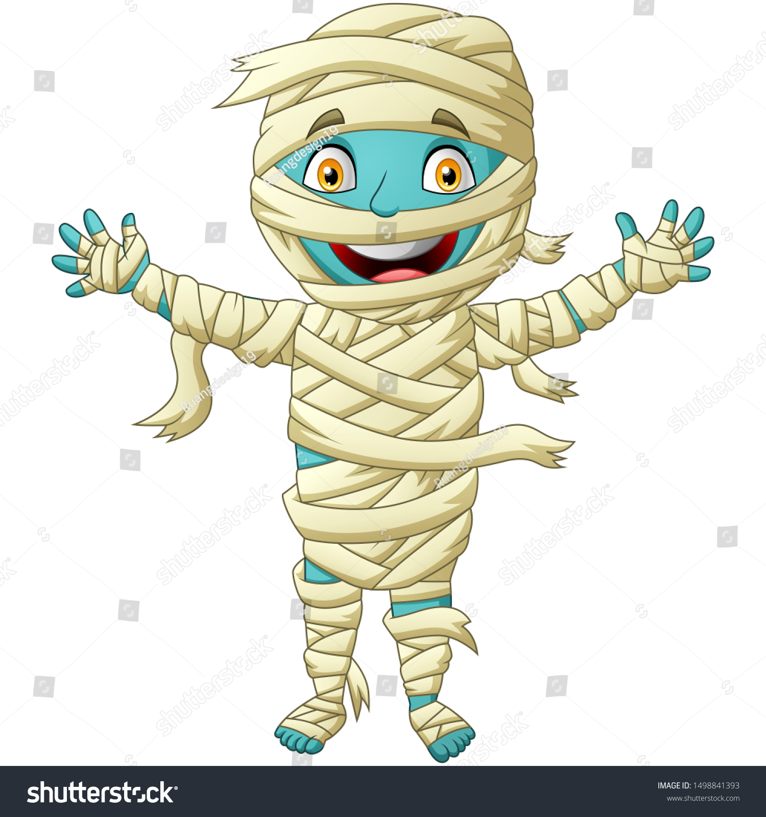 Cute Mummy Cartoon Vector Illustration Stock Vector (Royalty Free ...