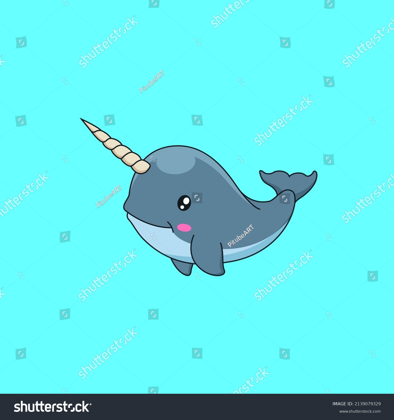 Cute Narwhal Cartoon Vector Illustration Stock Vector (Royalty Free ...