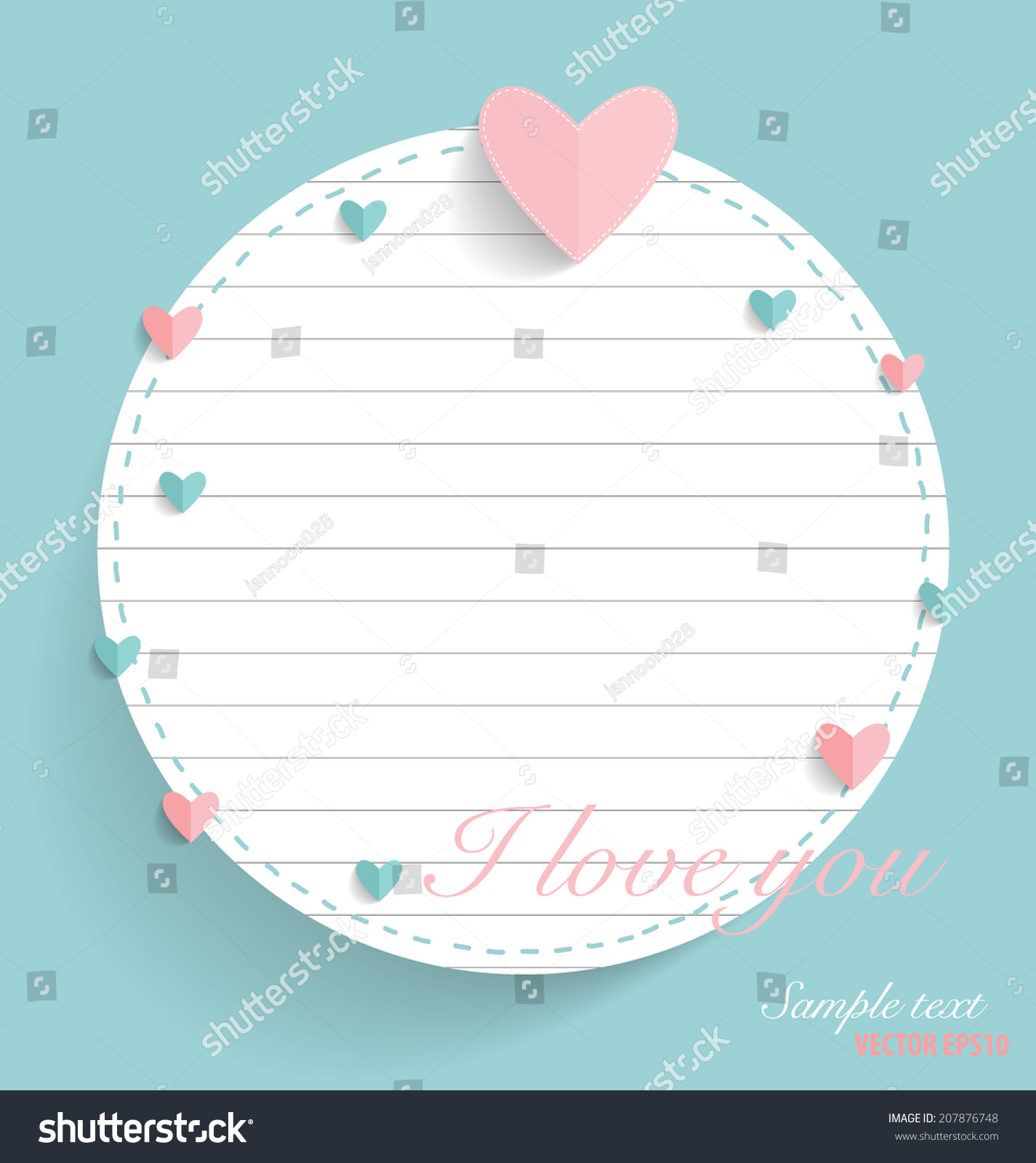 Cute Note Paper Hearts Vector Illustration Stock Vector (Royalty Free ...