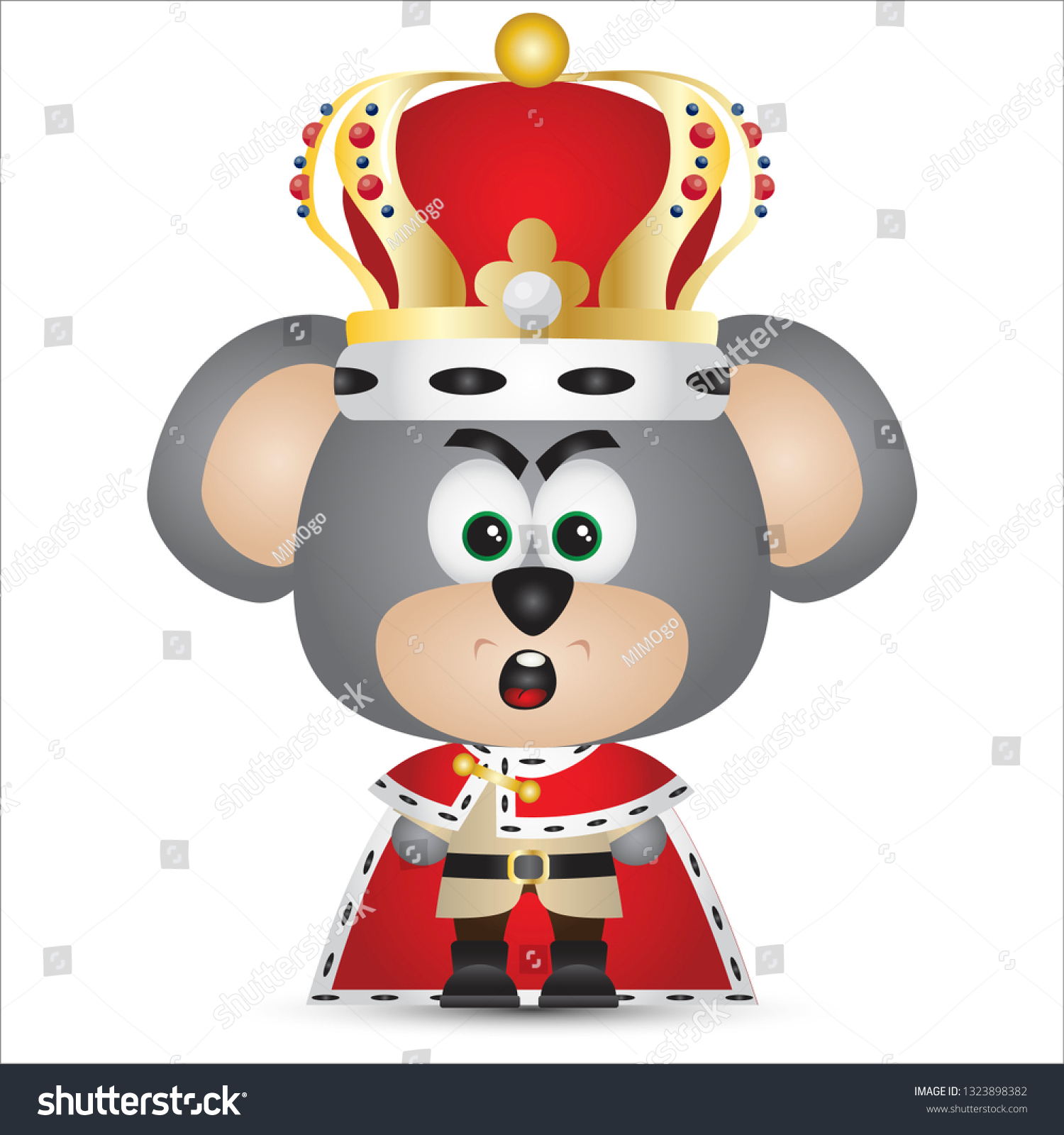Cute Nutcracker Mouse King Cartoon Character: vector de stock (libre de ...