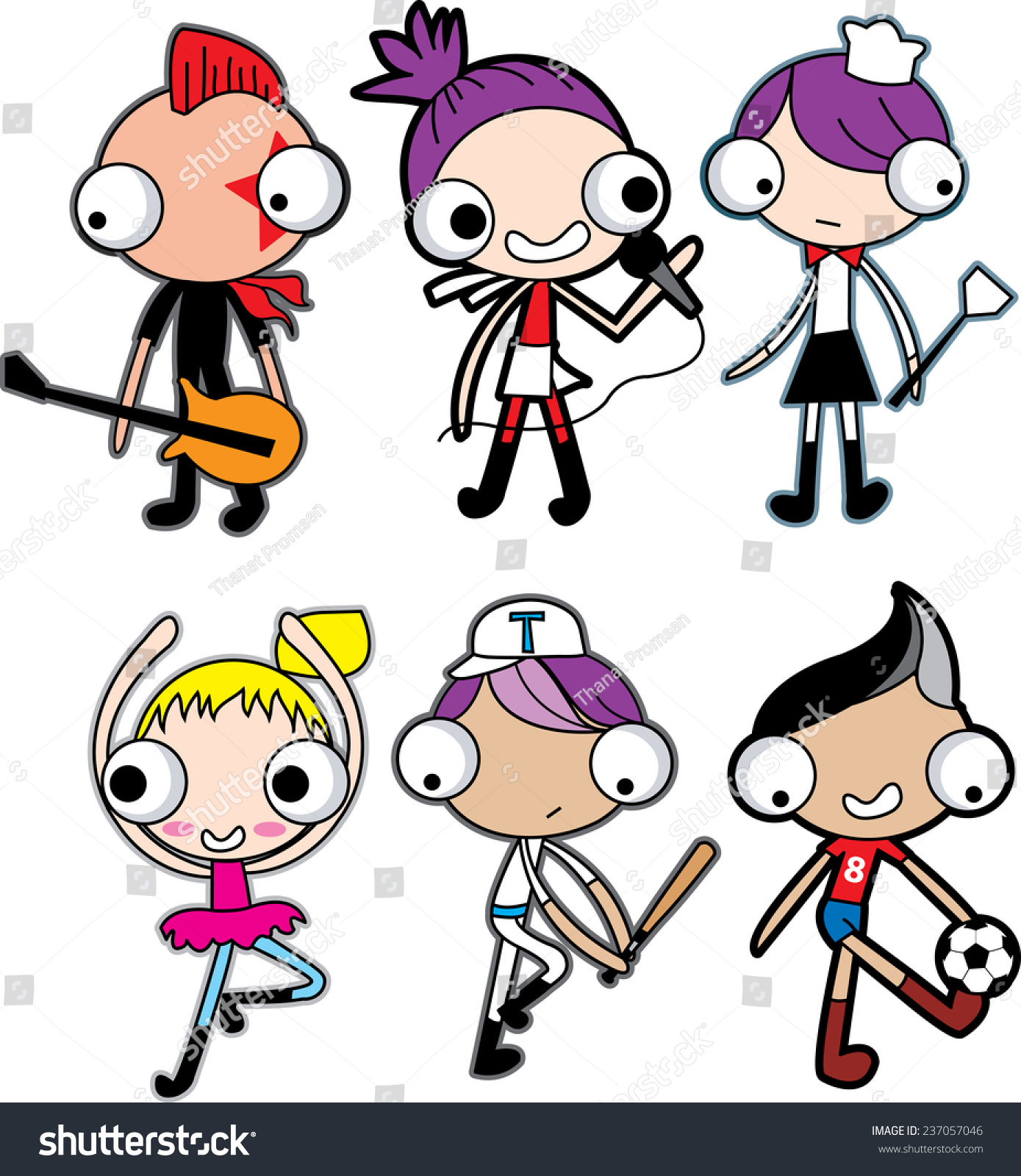 Cute Occupation Cartoons Stock Vector (Royalty Free) 237057046