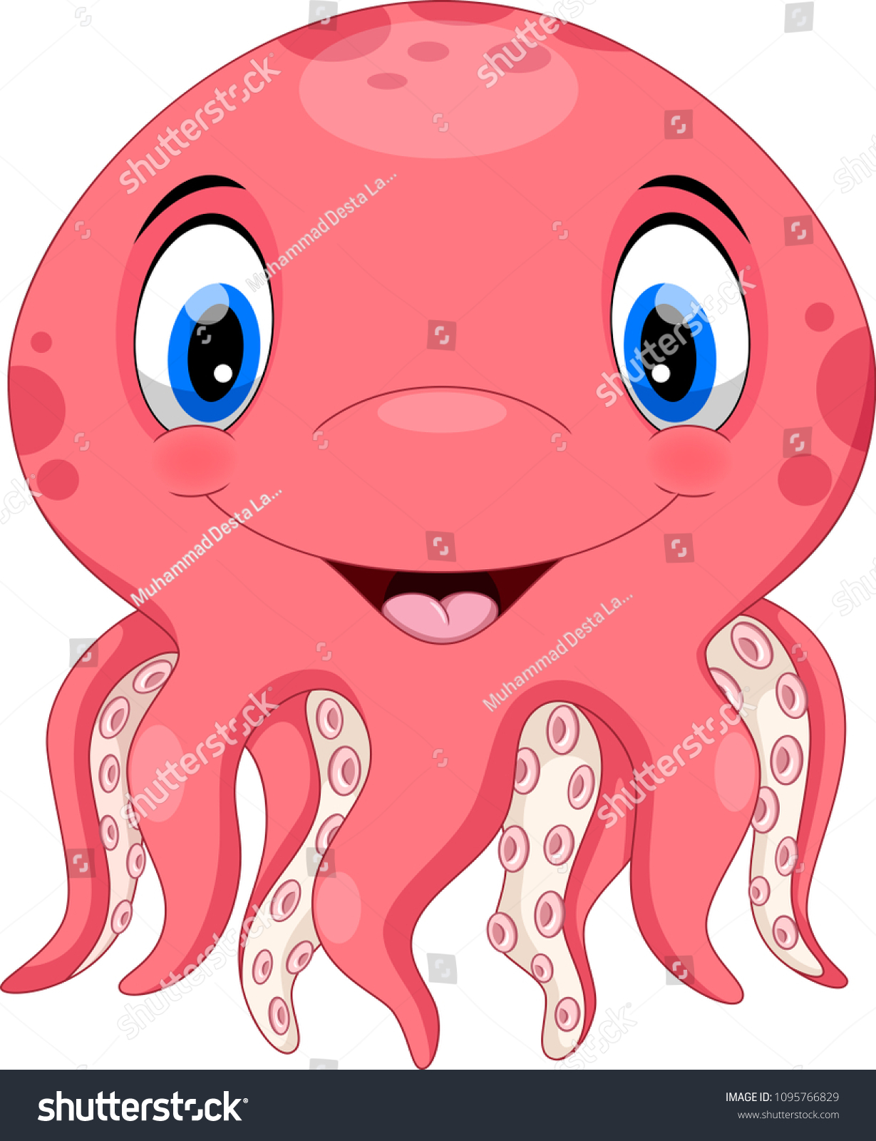 Cute Octopus Cartoon Stock Vector (Royalty Free) 1095766829 | Shutterstock