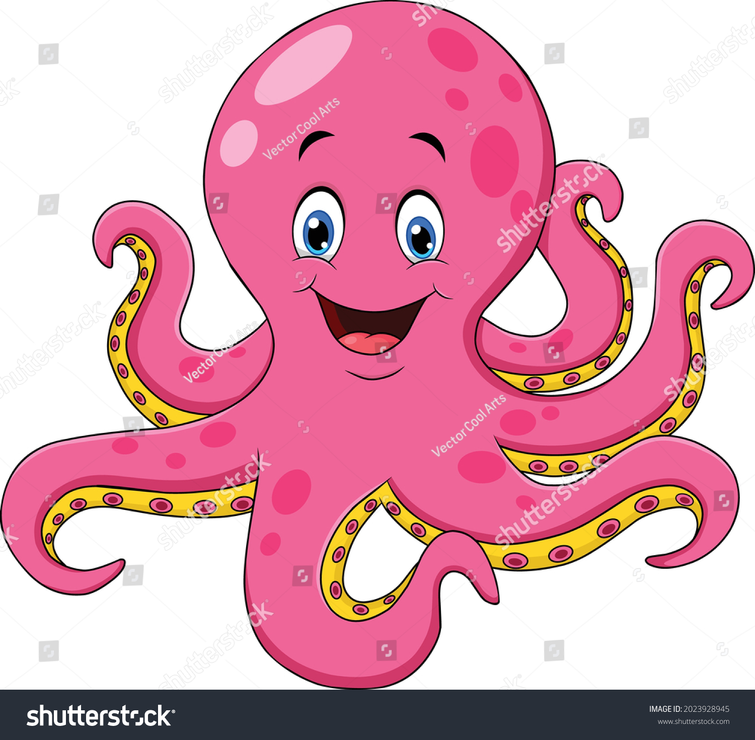 Cute Octopus Cartoon Vector Illustration Stock Vector (Royalty Free ...