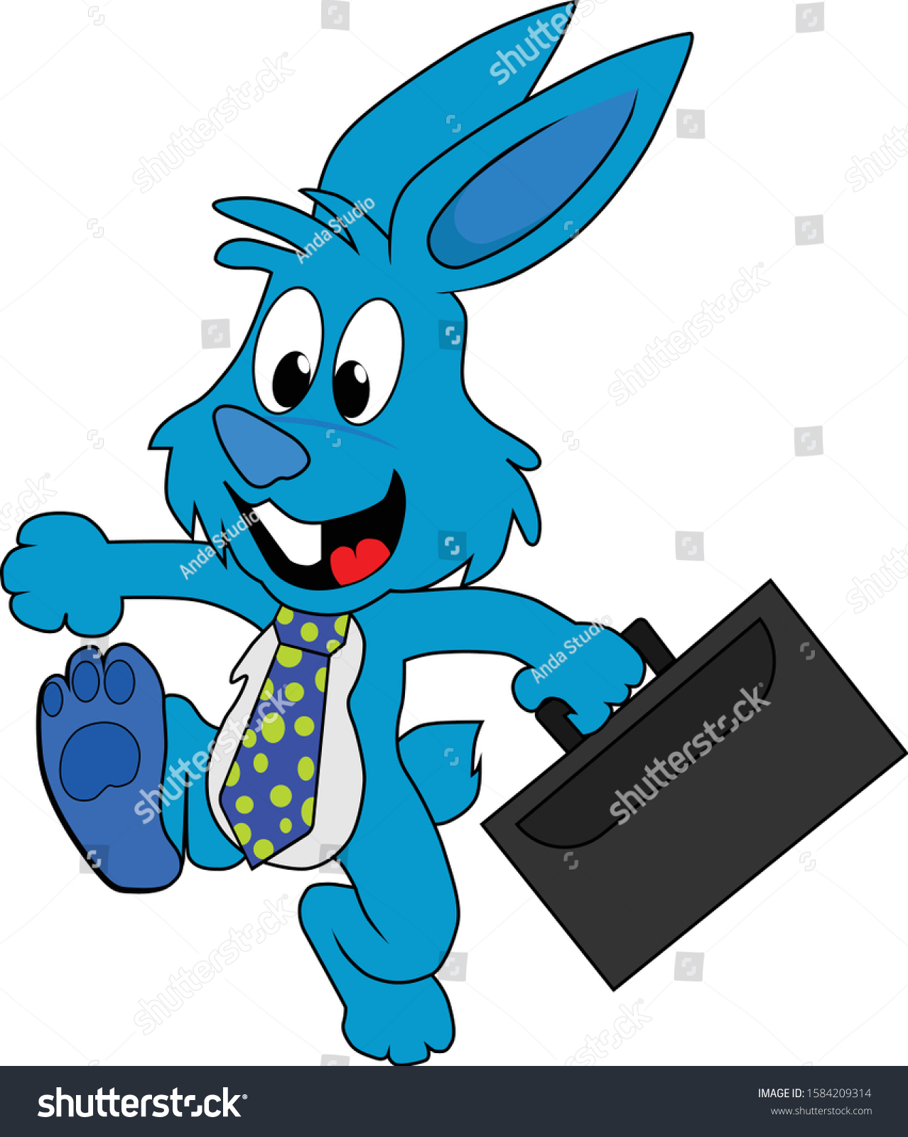 Cute Office Rabbit Tie Vector Stock Vector (Royalty Free) 1584209314