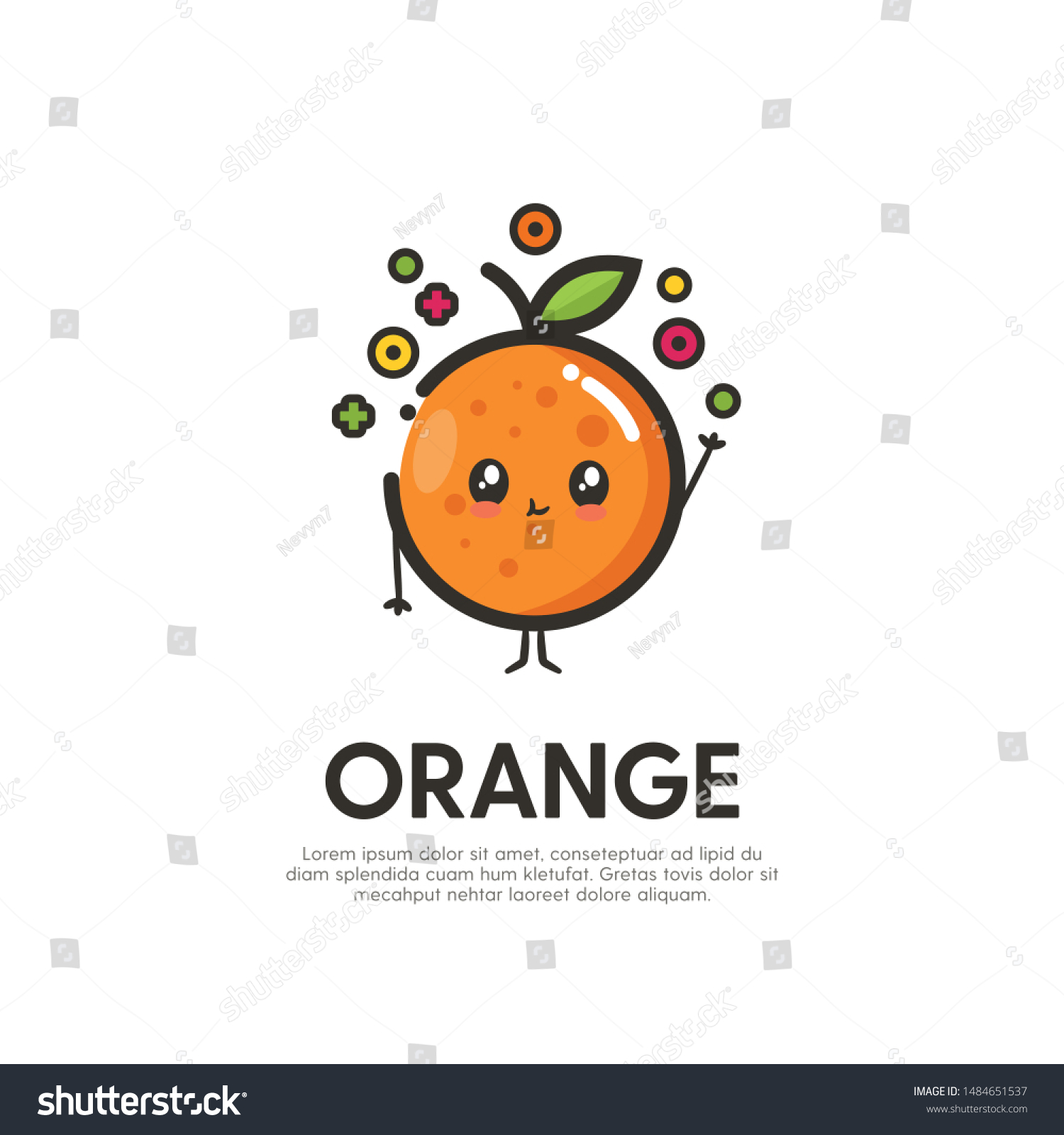 Cute Orange Mascot Logo Design Vector Stock Vector (Royalty Free ...