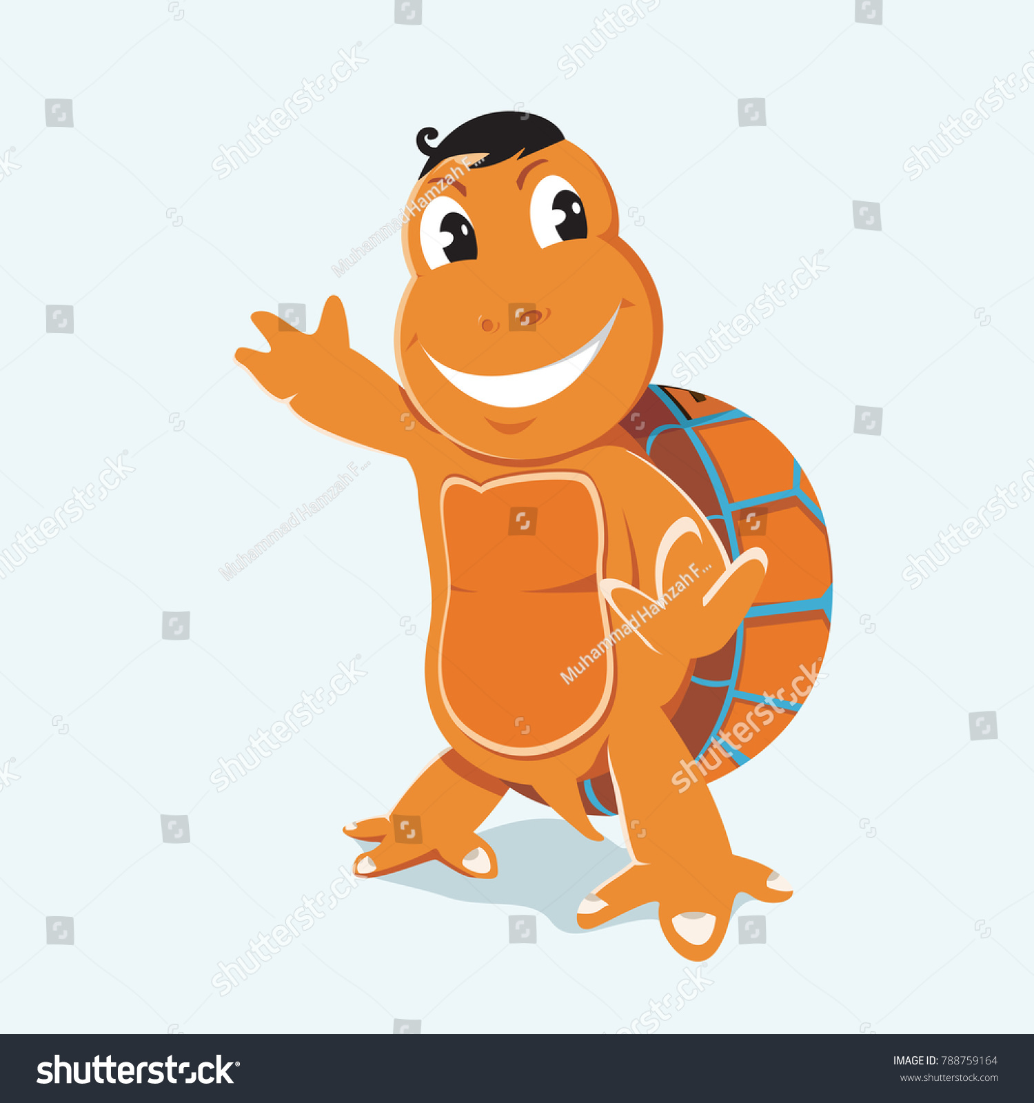 Cute Orange Turtle Cartoon Vector Illustration: เวกเตอร์สต็อก (ปลอดค่า ...