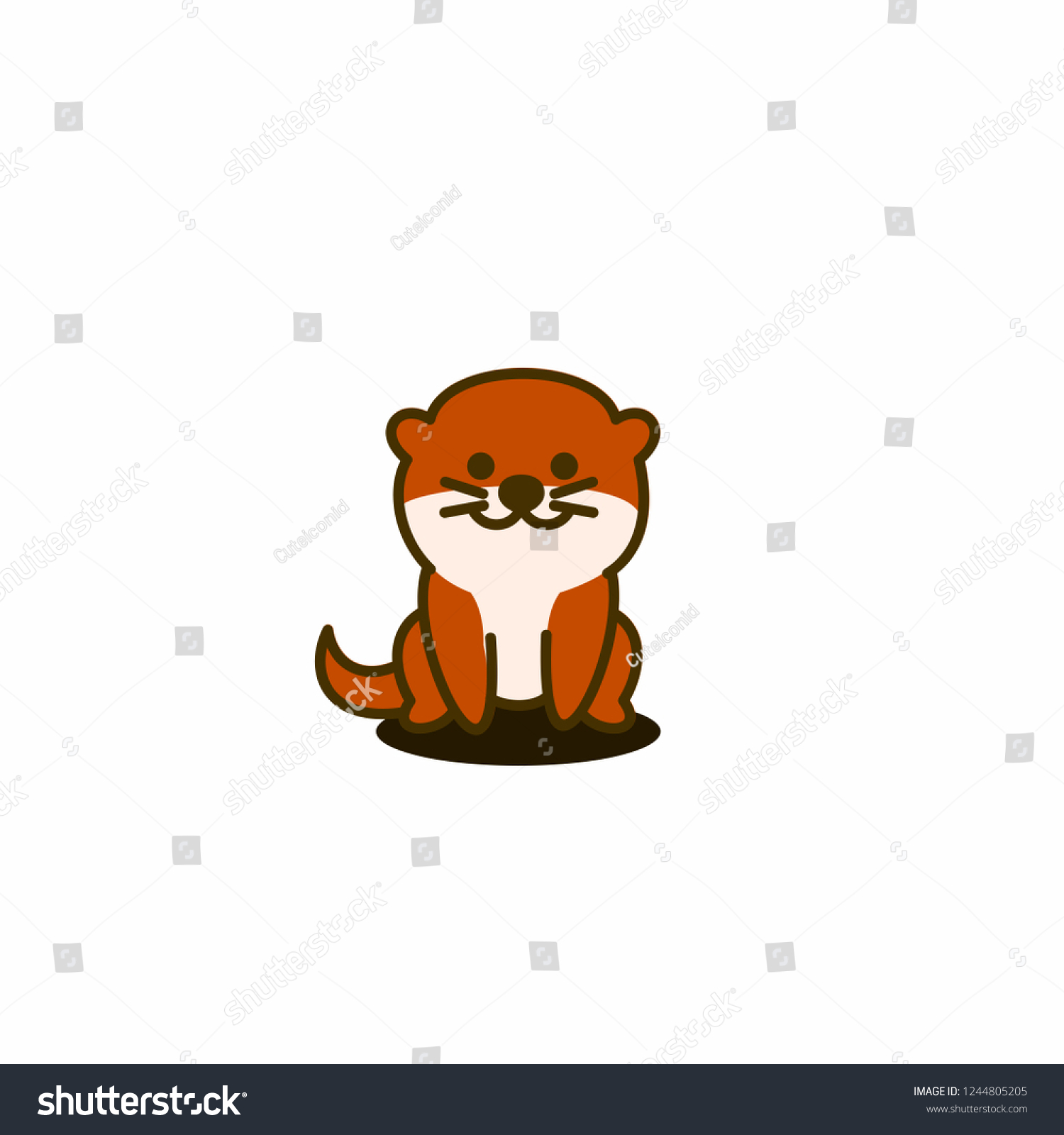 Cute Otter Smiling Vector Illustration Stock Vector (Royalty Free ...
