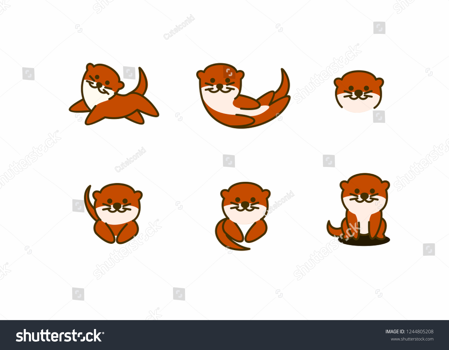 Cute Otter Smiling Vector Illustration: Vector có sẵn (miễn phí bản ...